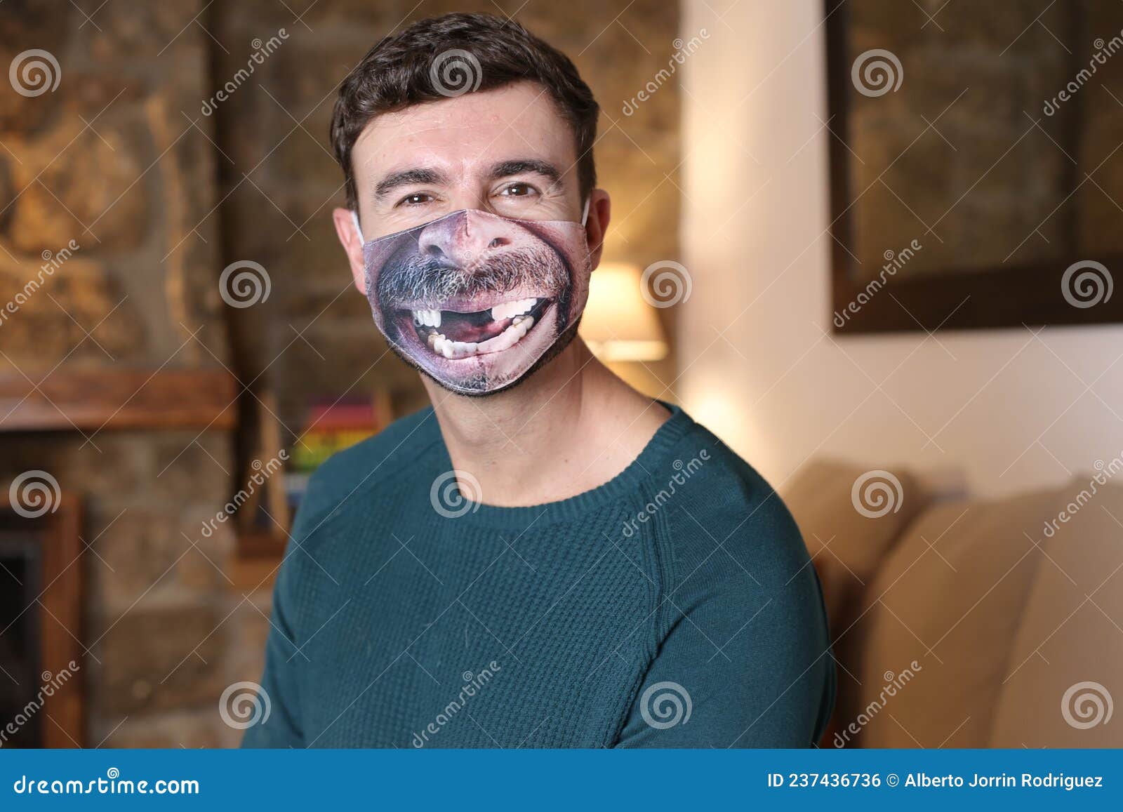 Comedic Image of Man with Missing Teeth Stock Photo - Image of fabric ...