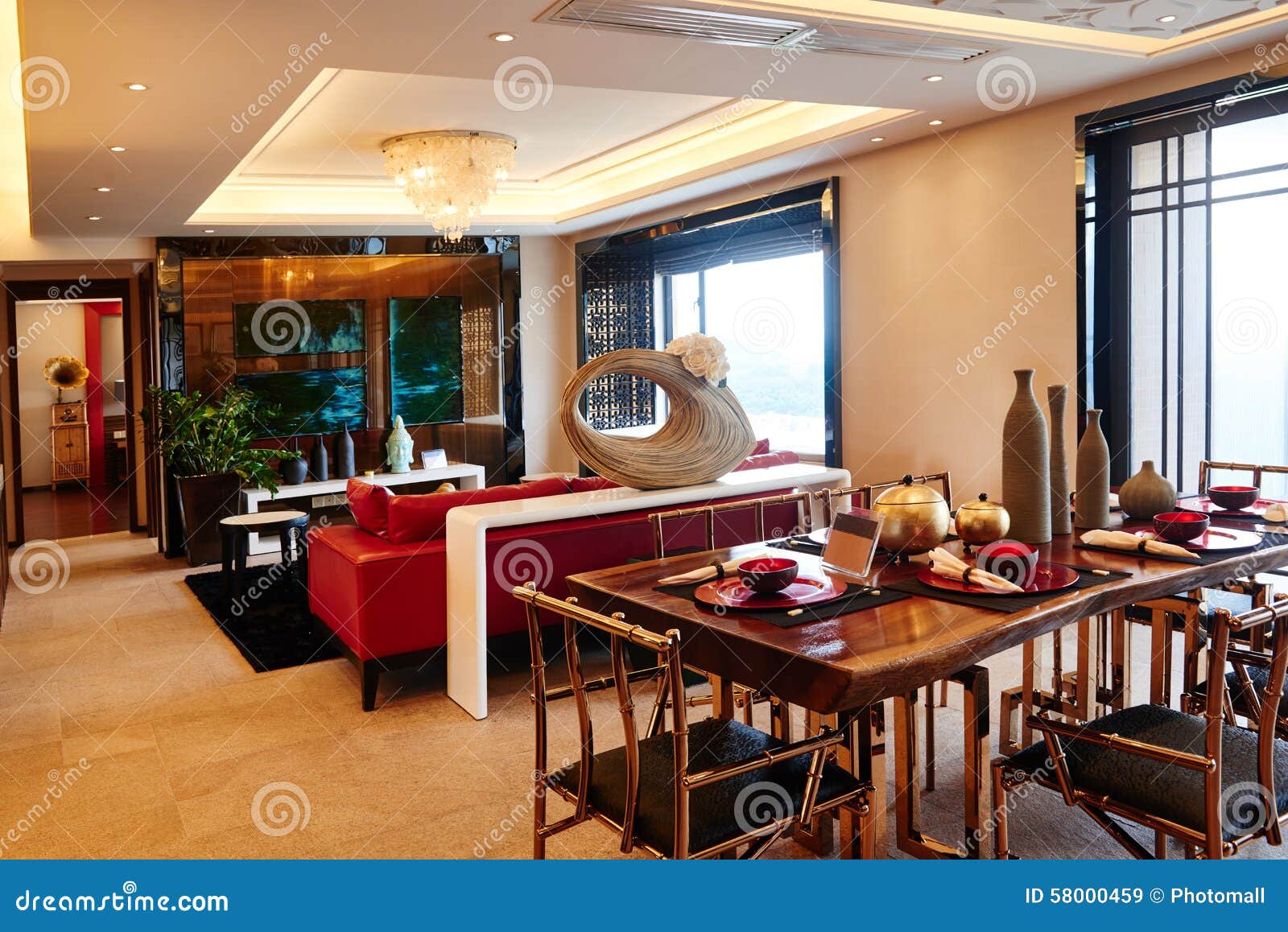 Comedor De Lujo Moderno De La Sala De Estar Imagen de archivo editorial ...