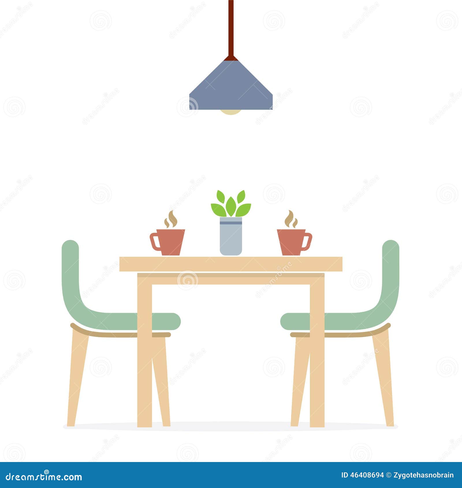 Comedor Plano Del Interior Del Diseño Ilustración del Vector ...