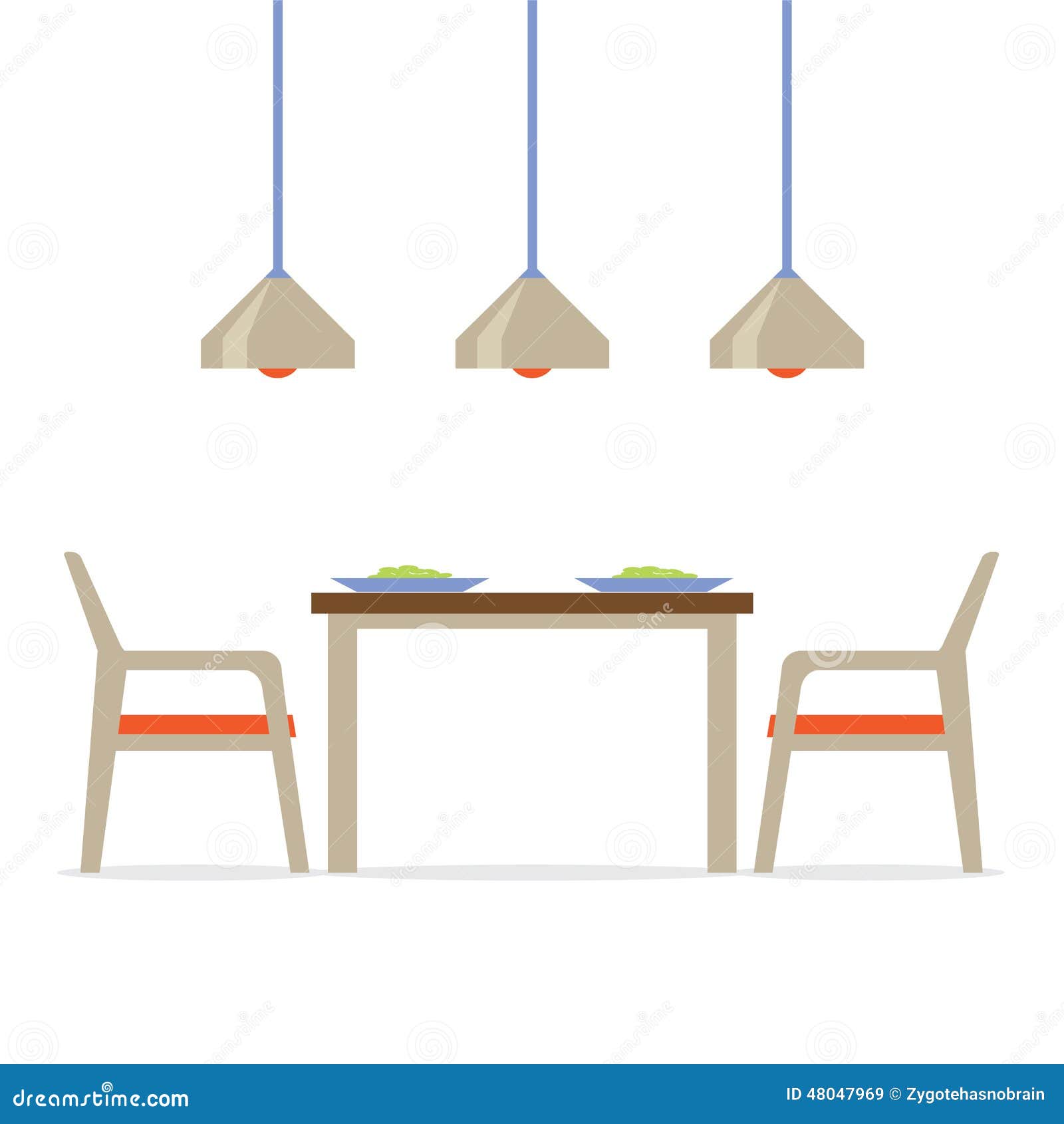 Comedor Plano Del Interior Del Diseño Ilustración del Vector ...