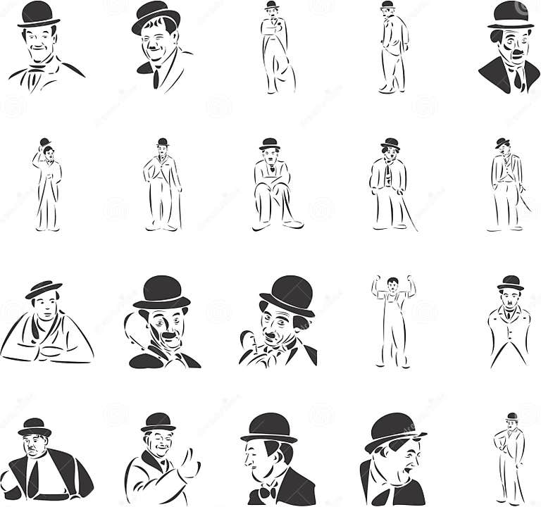 Comedian character set stock vector. Illustration of drawing - 6912513