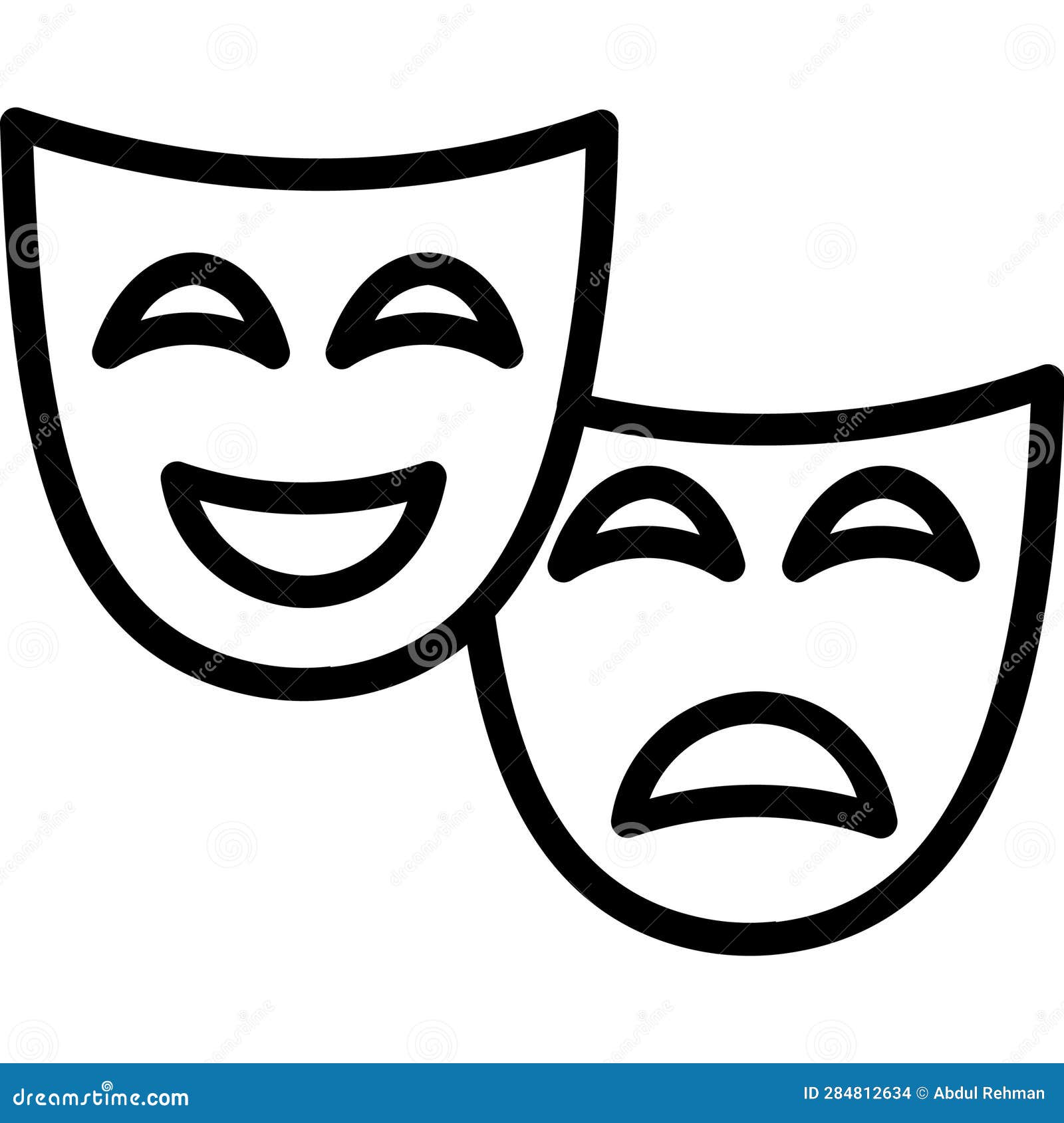 Comedy Mask Outline Vector Icon that Can Easily Edit or Modify . Stock ...