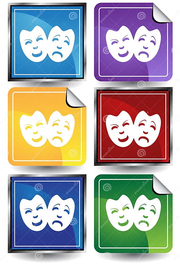 Comedy Masks stock vector. Illustration of design, faces - 9942866