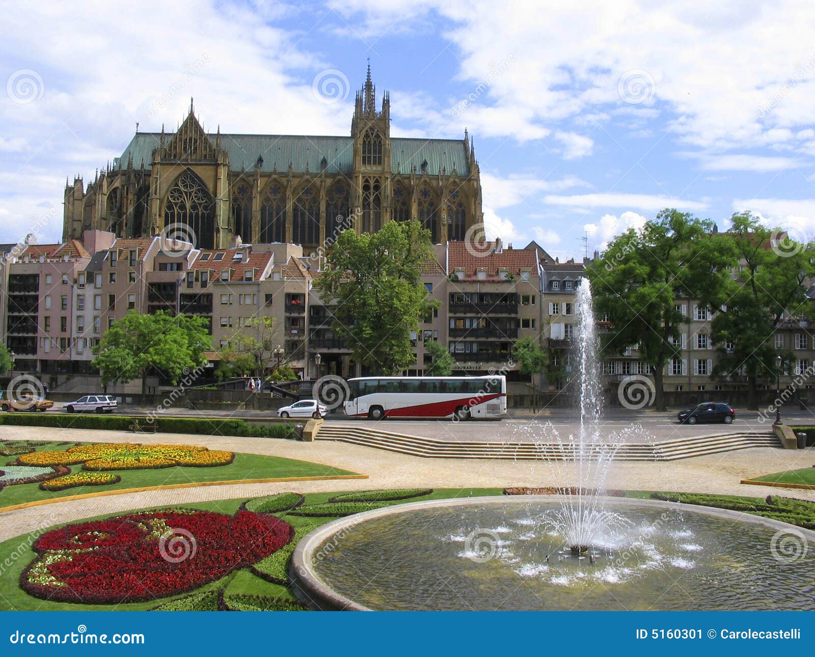 Comedy Place and Cathedral St Etienne at Metz Stock Image - Image of ...