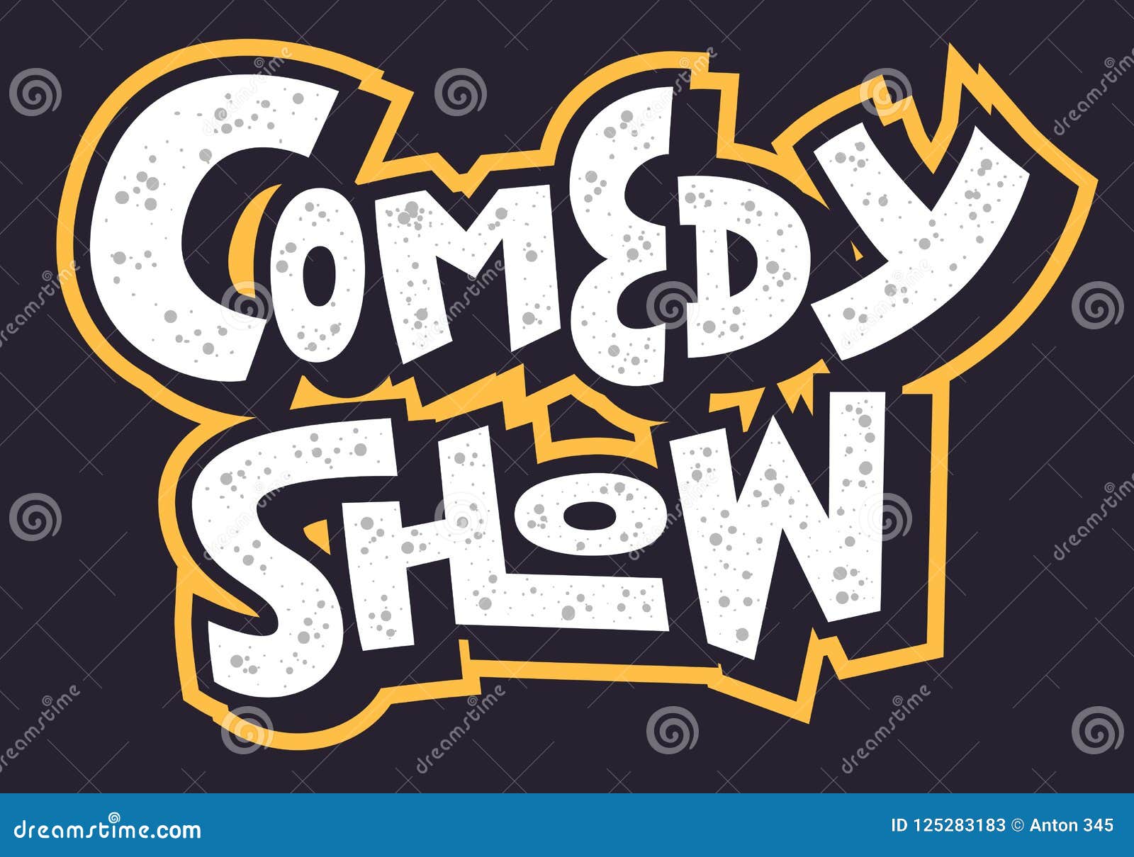 Comedy Show Comedian Hand Lettering Vector Illustrations Set Designs ...