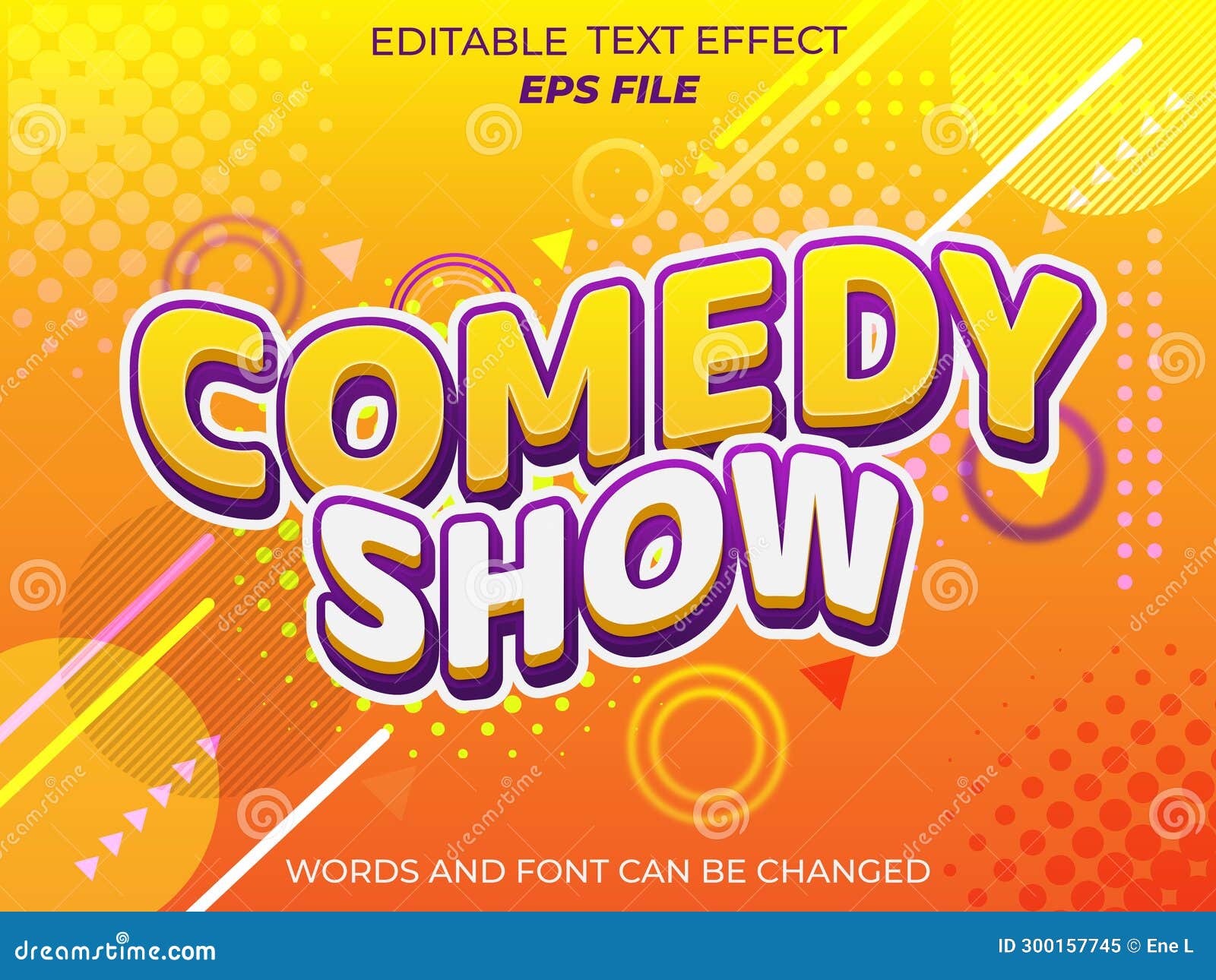 Comedy Show Text Effect, Font Editable, Typography, 3d Text. Vector Template Stock Illustration ...
