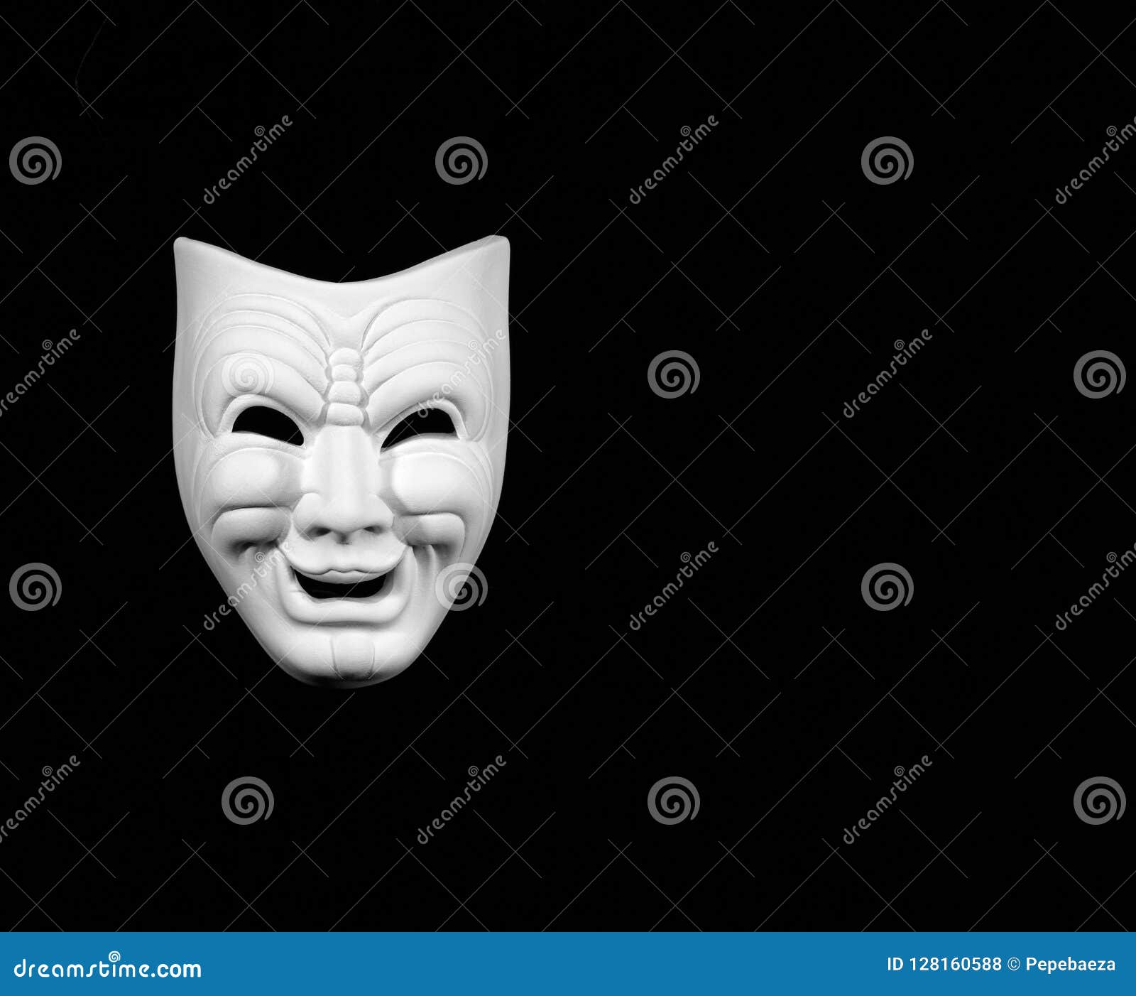 Comedy theatre mask stock photo. Image of dramatic, face - 128160588