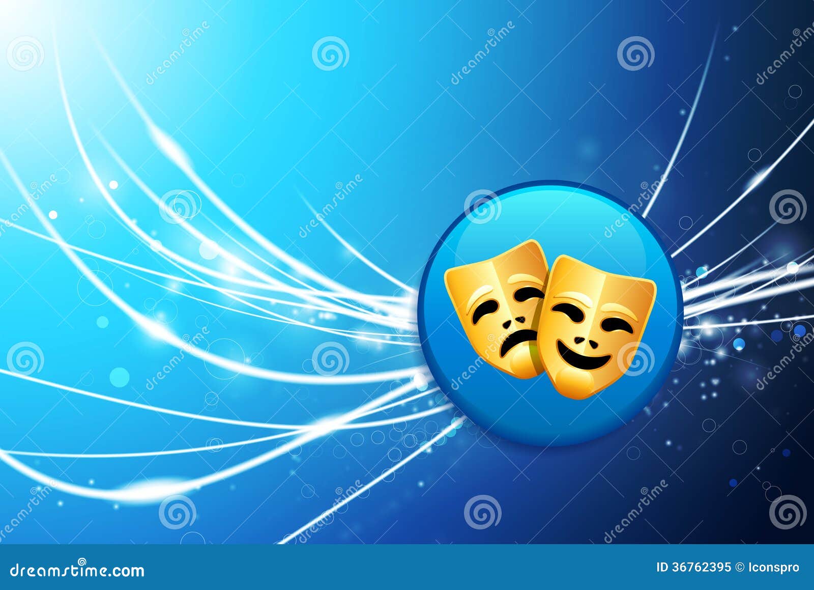 Comedy and Tragedy Button on Blue Abstract Light Background Stock ...