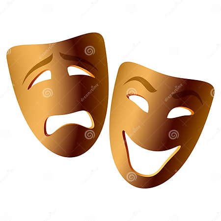 Comedy and tragedy masks stock vector. Illustration of melancholy - 6632197