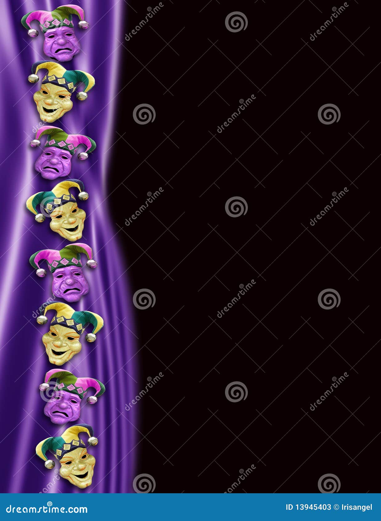 Comedy And Tragedy Masks Border Royalty-Free Cartoon | CartoonDealer ...