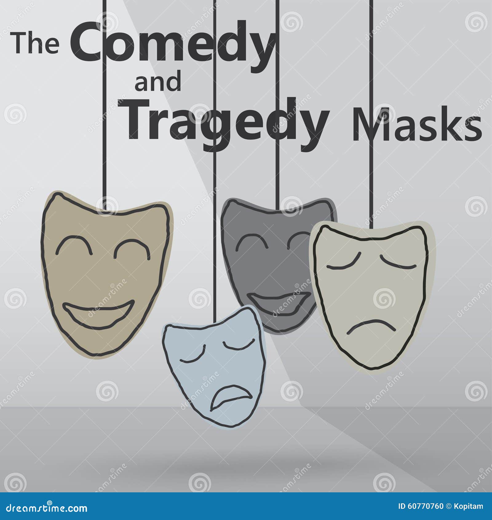 Comedy and tragedy masks stock vector. Illustration of smile - 60770760