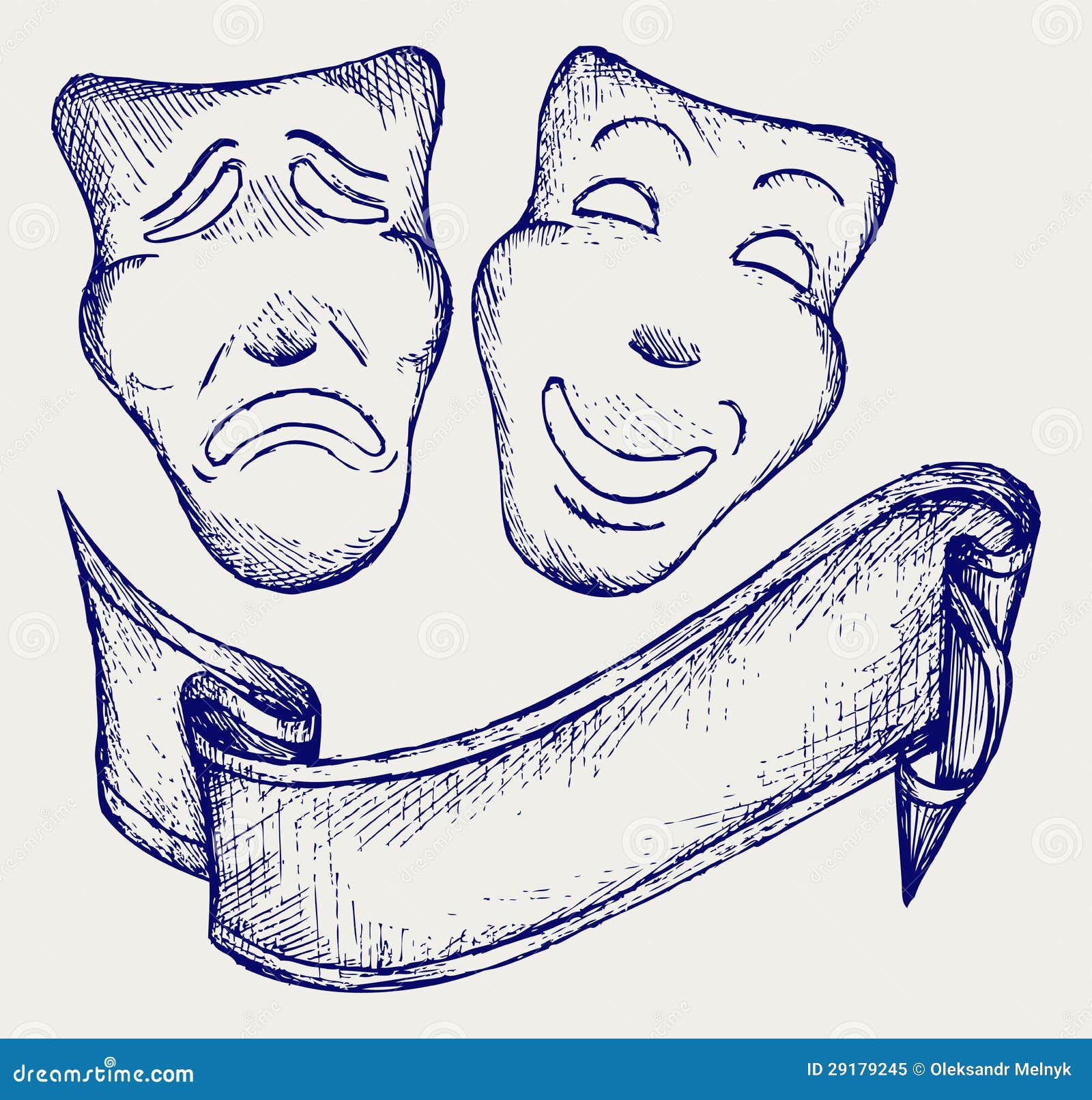 Comedy and Tragedy Theater Masks Stock Vector - Illustration of ...