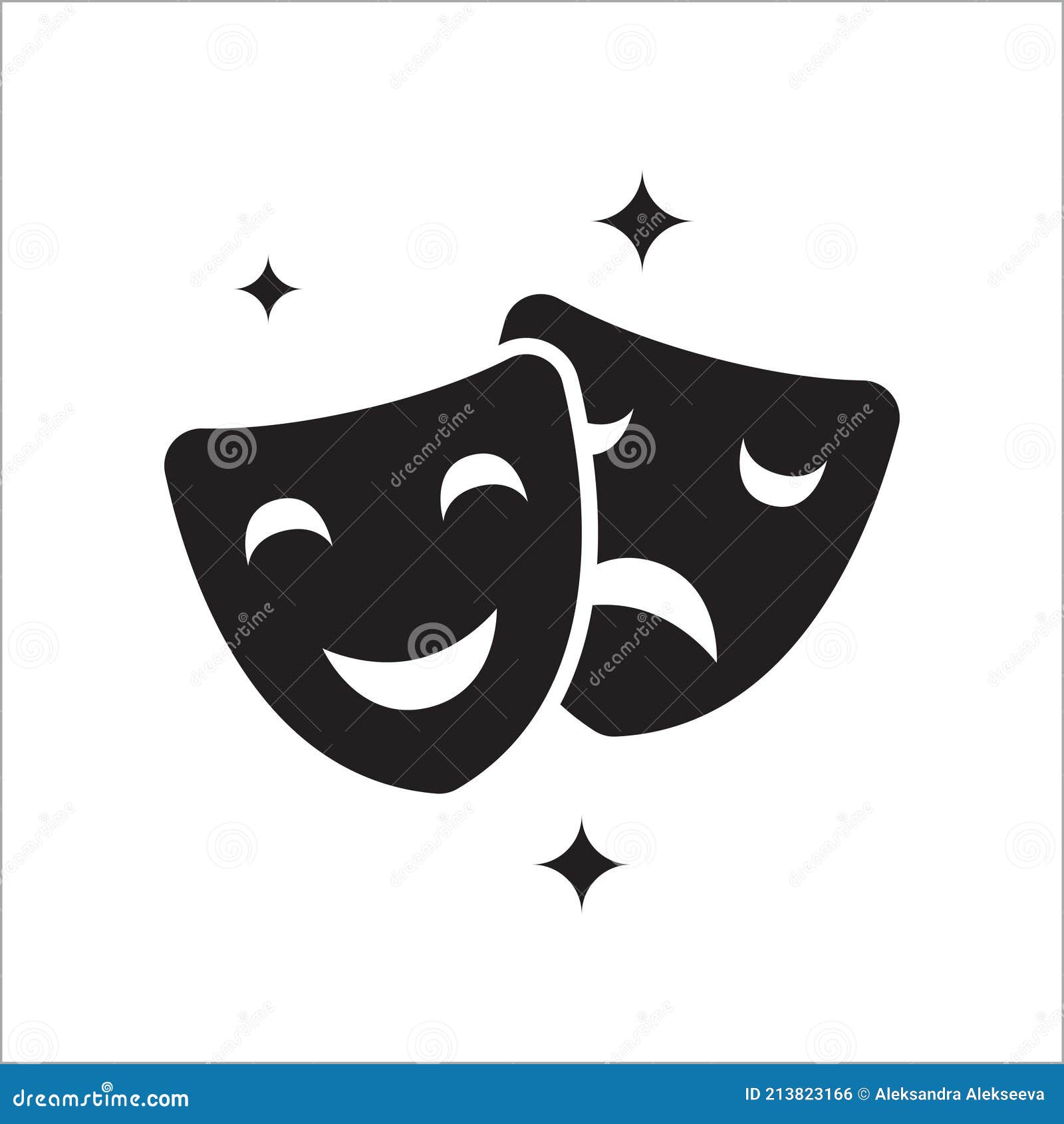 Comedy and Tragedy Theater Masks Vector Template Stock Vector ...