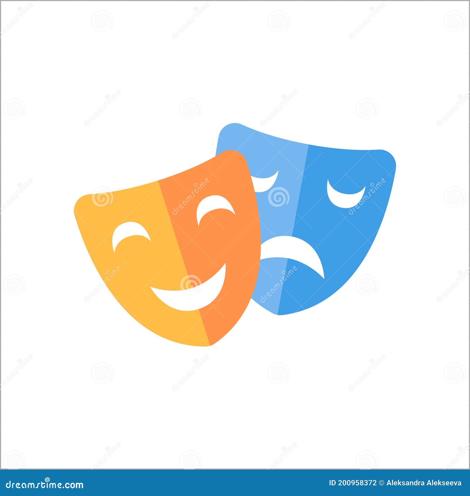 Comedy and Tragedy Theater Masks Vector Template Stock Vector ...