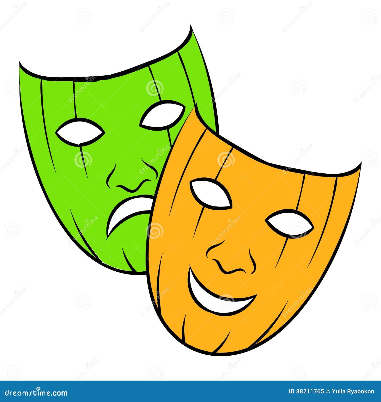 Comedy Tragic and Icon Cartoon Stock Vector - Illustration of emotion ...