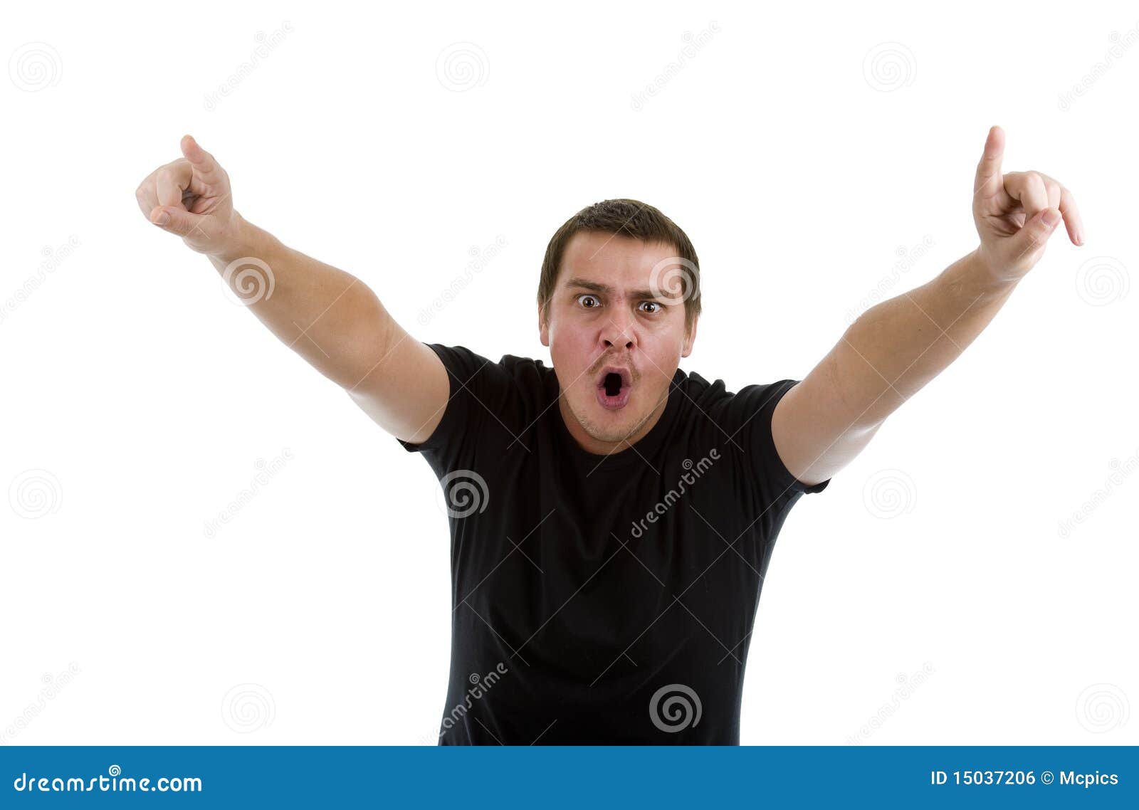 Comemoração do homem foto de stock. Imagem de macho, gritaria - 15037206