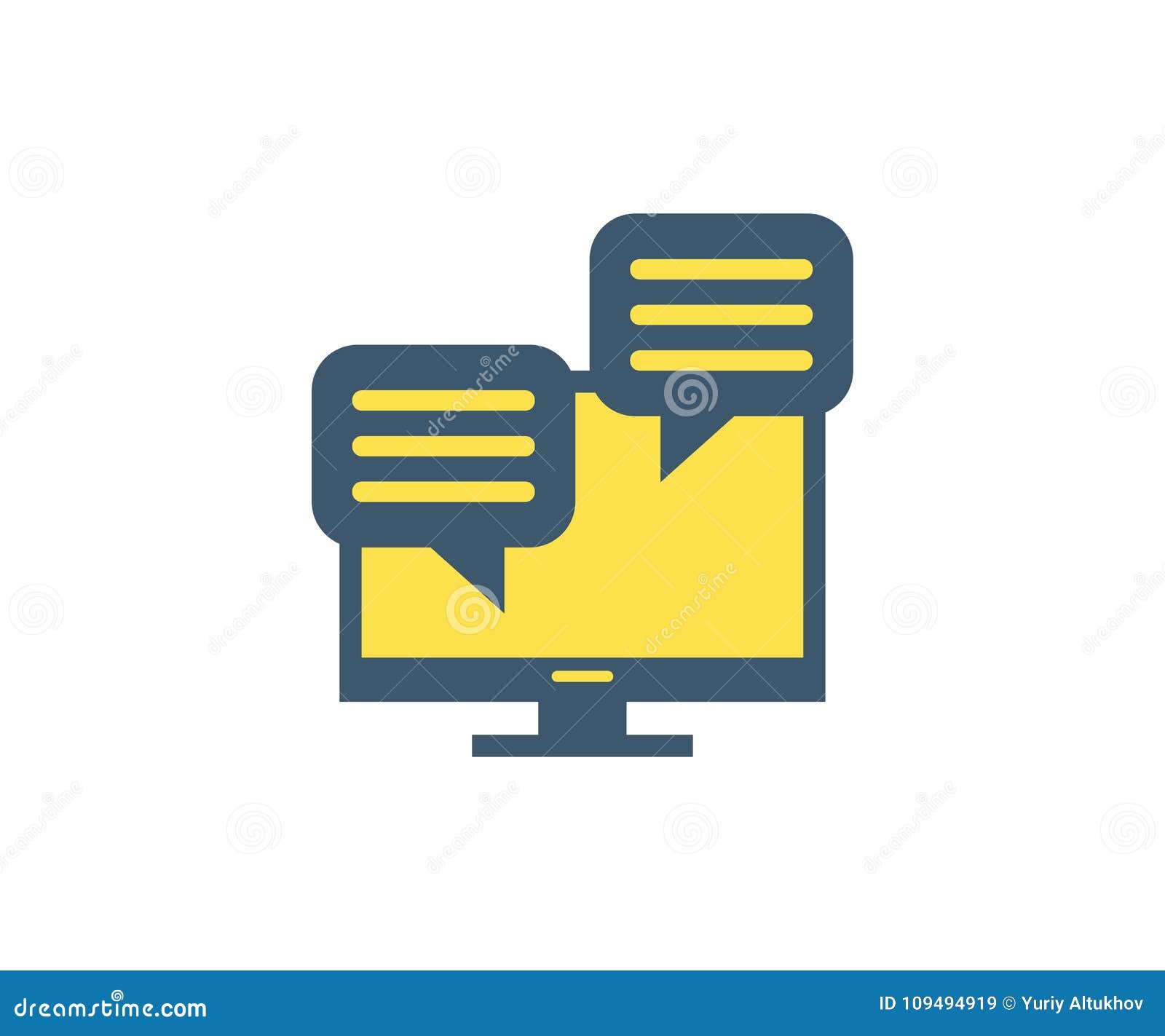 Comenta El Icono Ejemplo Del Vector En Estilo Minimalista Plano ...