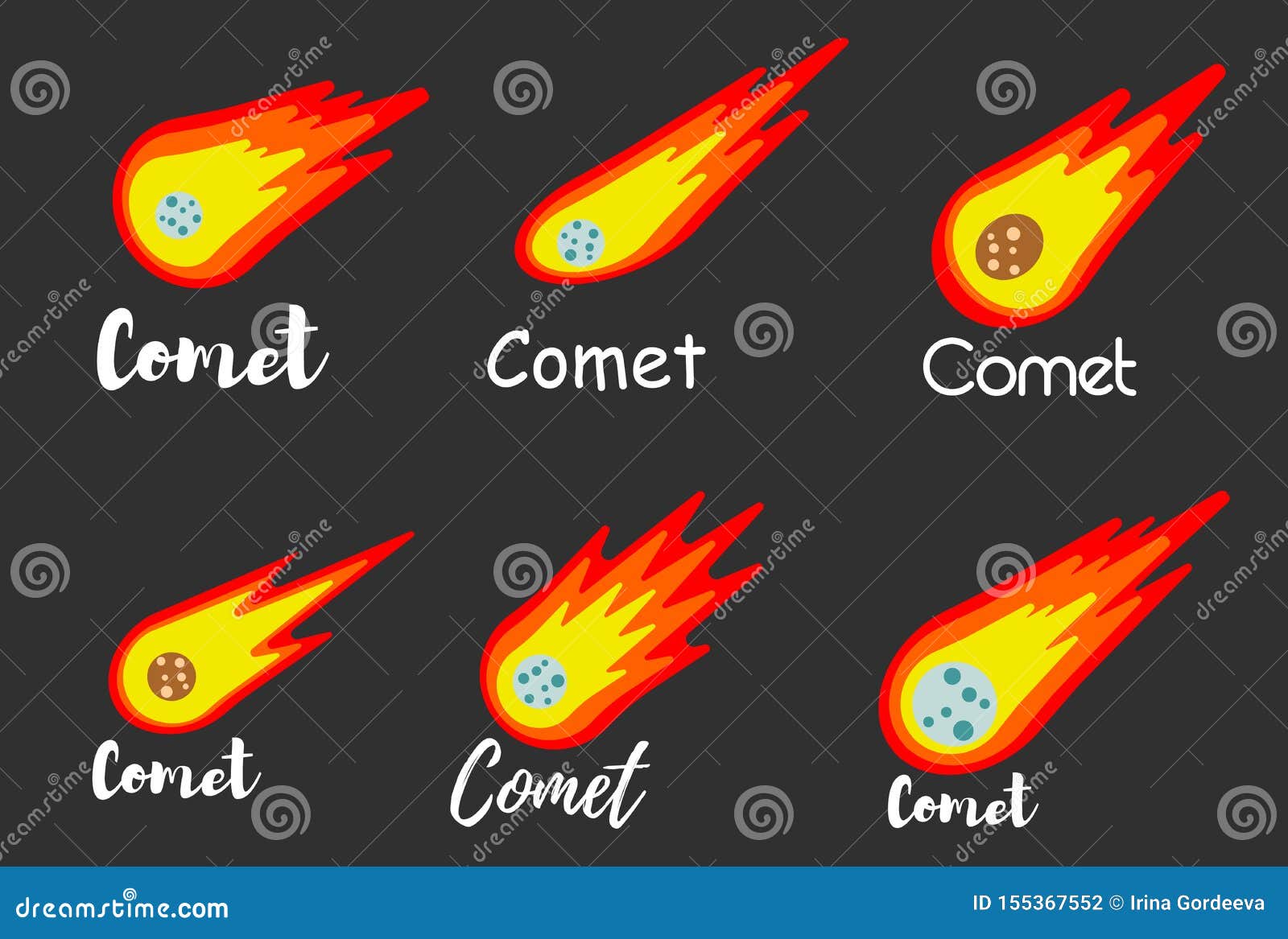 Comet icon vector stock photo. Image of meteorite, flame - 155367552