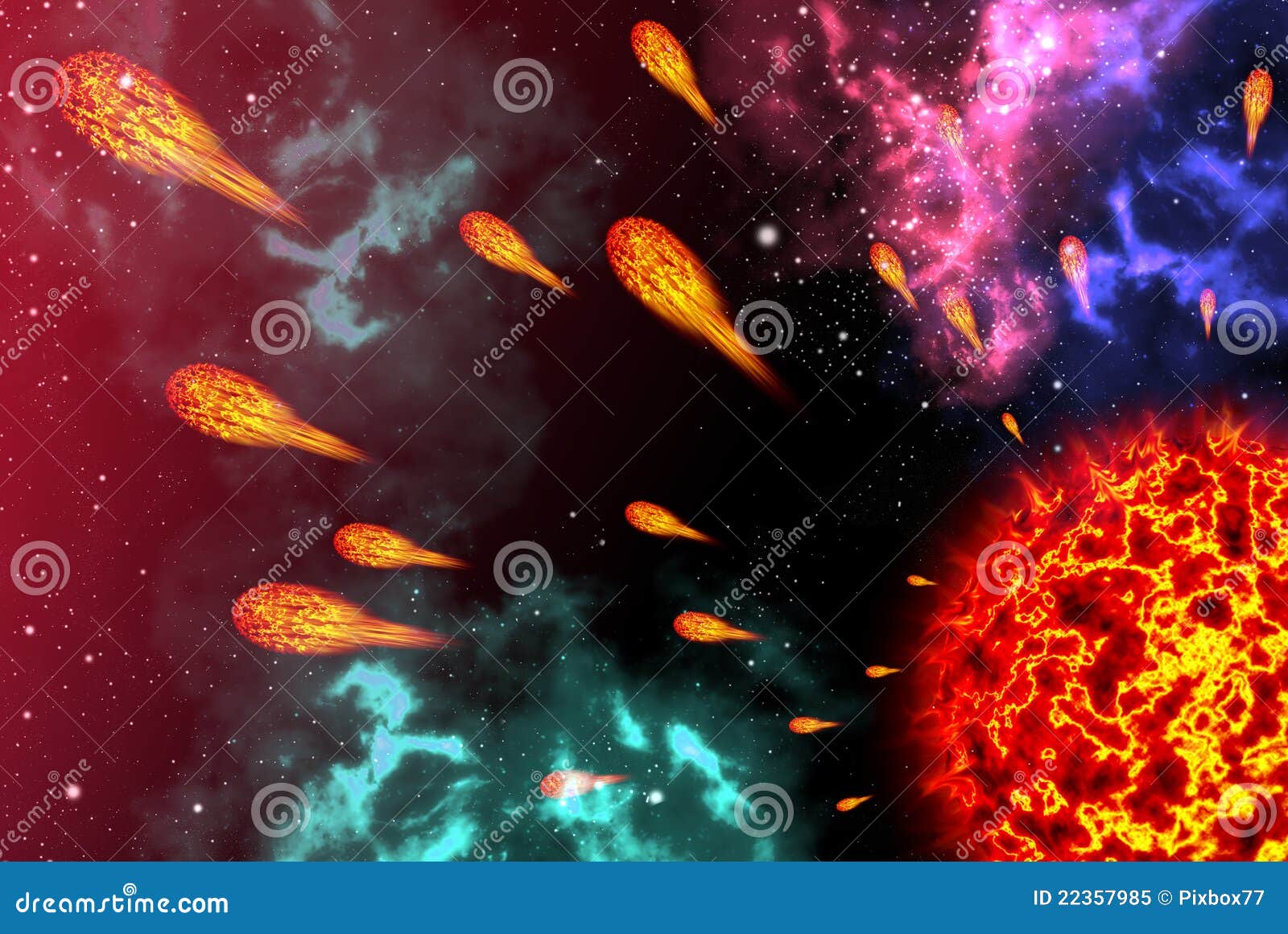 Comet from the Asteroidexplode Stock Illustration - Illustration of ...