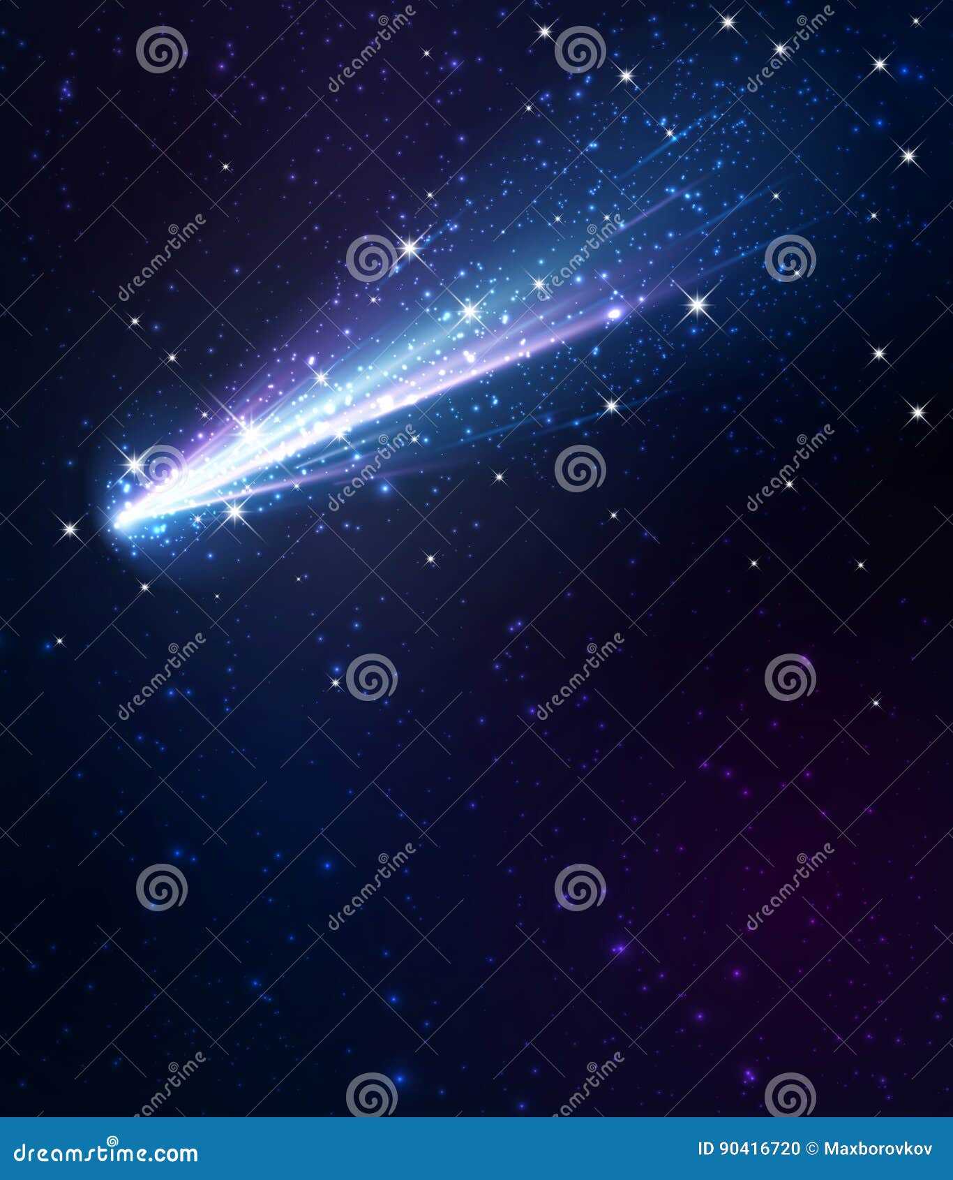 Comet background. stock vector. Illustration of night - 90416720