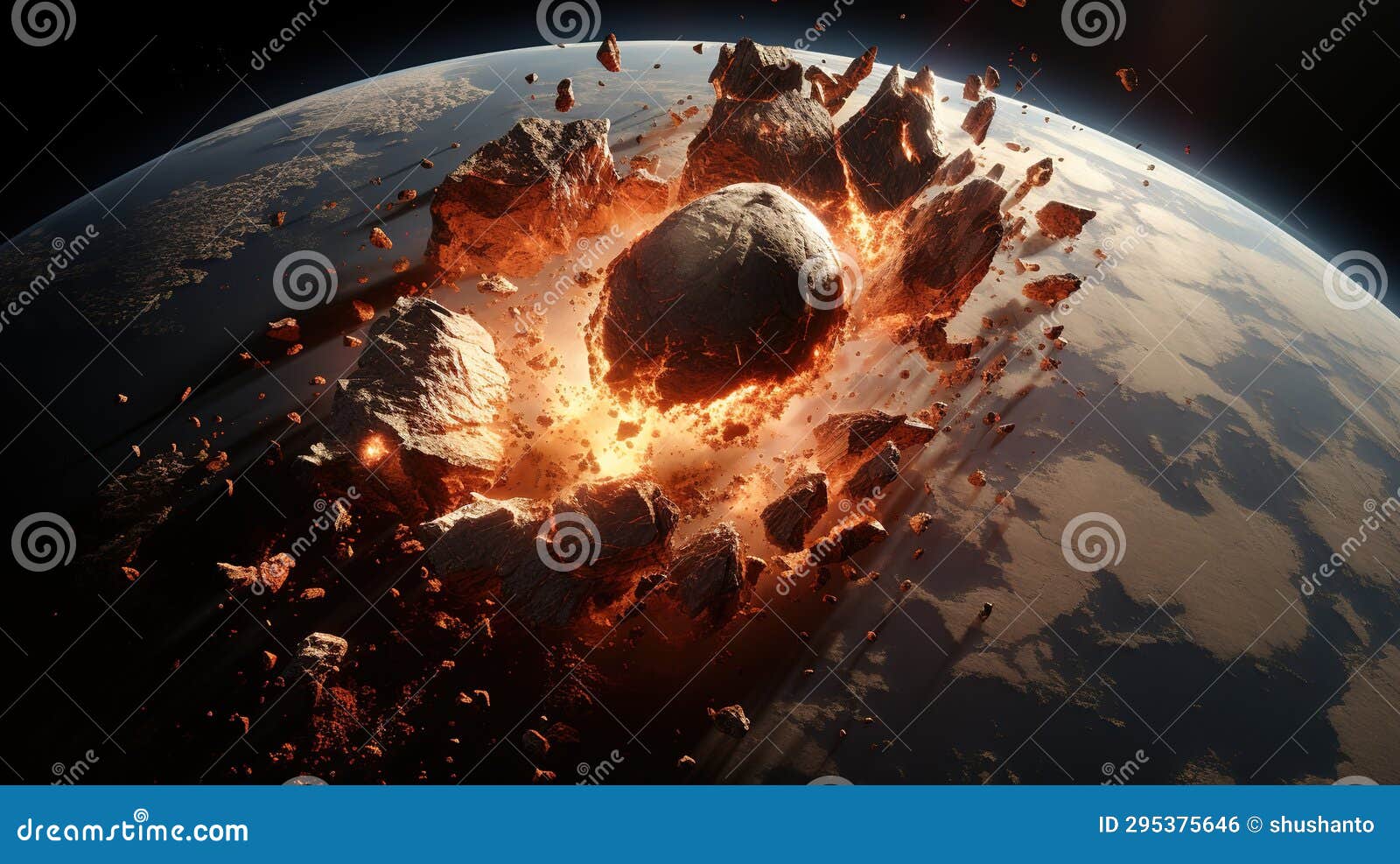 Comet Falling Toward Earth for Massive Destruction Stock Photo - Image ...