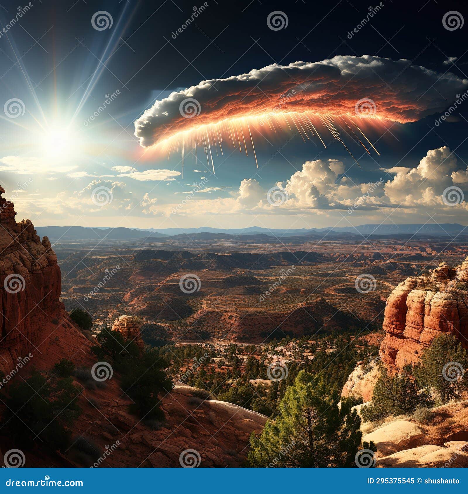 Comet Falling Toward Earth for Massive Destruction Stock Illustration ...