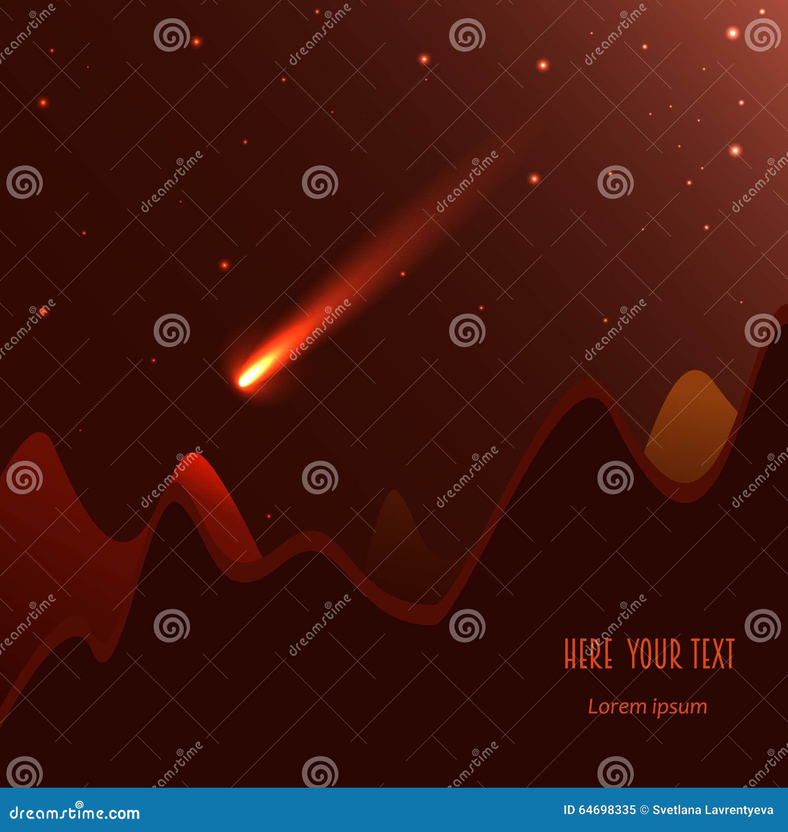 Comet Falls Abstract Illustration. the Mountains Stock Vector ...