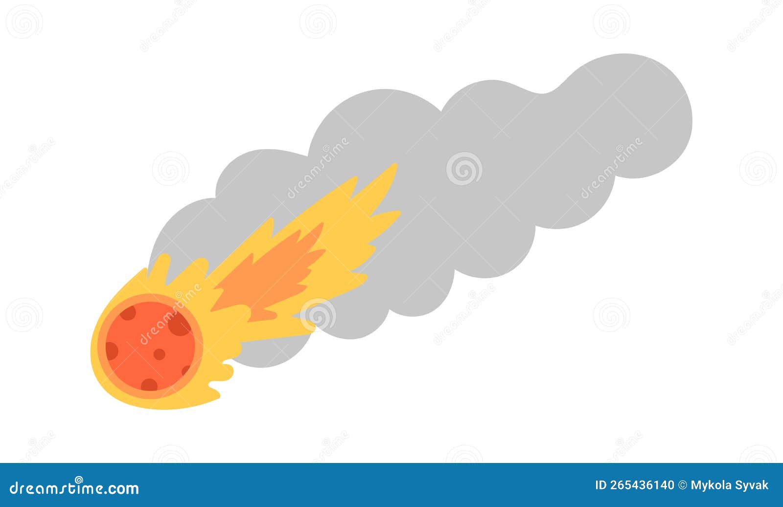 Comet Flat Icon Natural Disaster Fire Ball Stock Vector - Illustration ...
