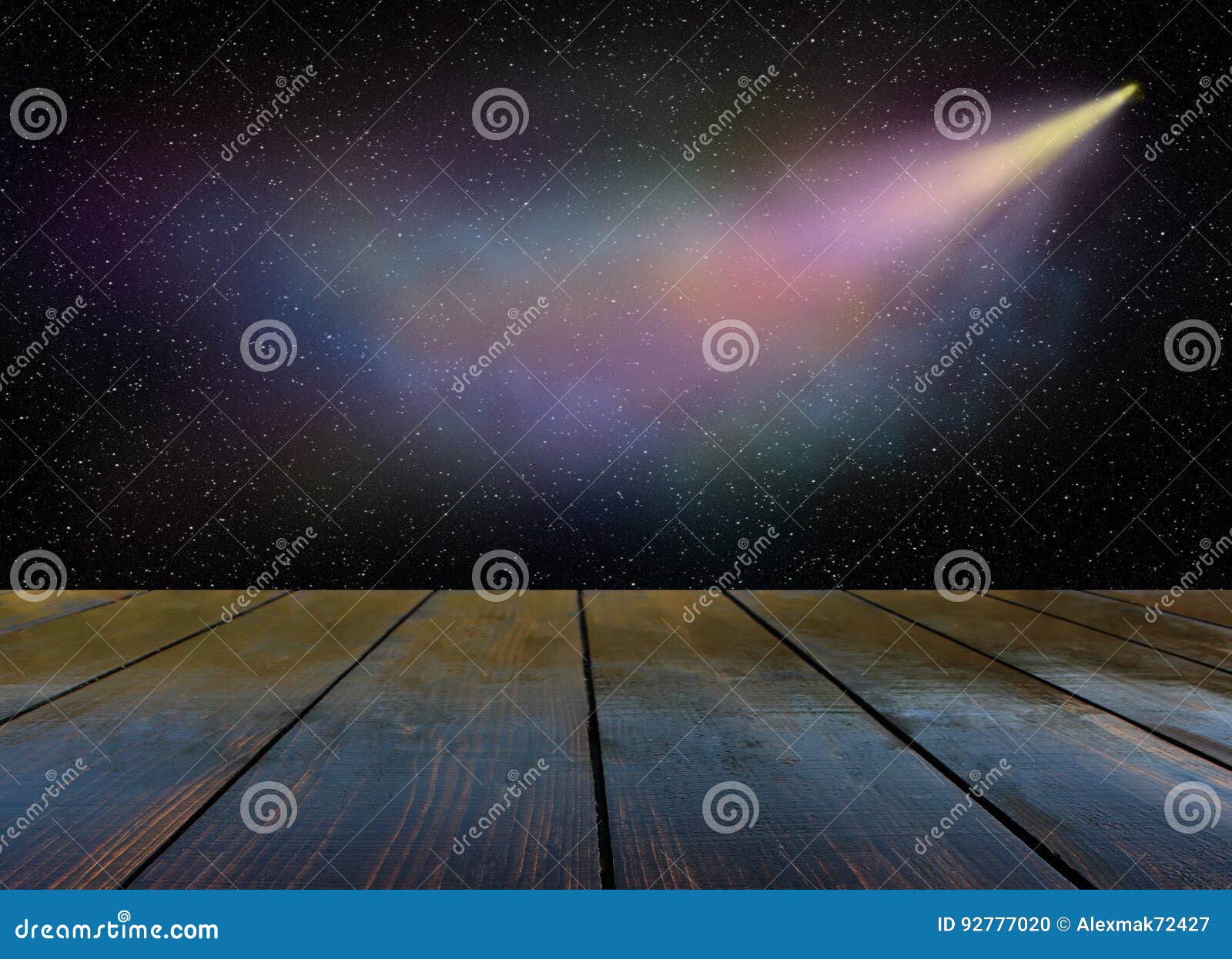 Comet Flies in the Darkness of Outer Space Stock Photo - Image of black ...