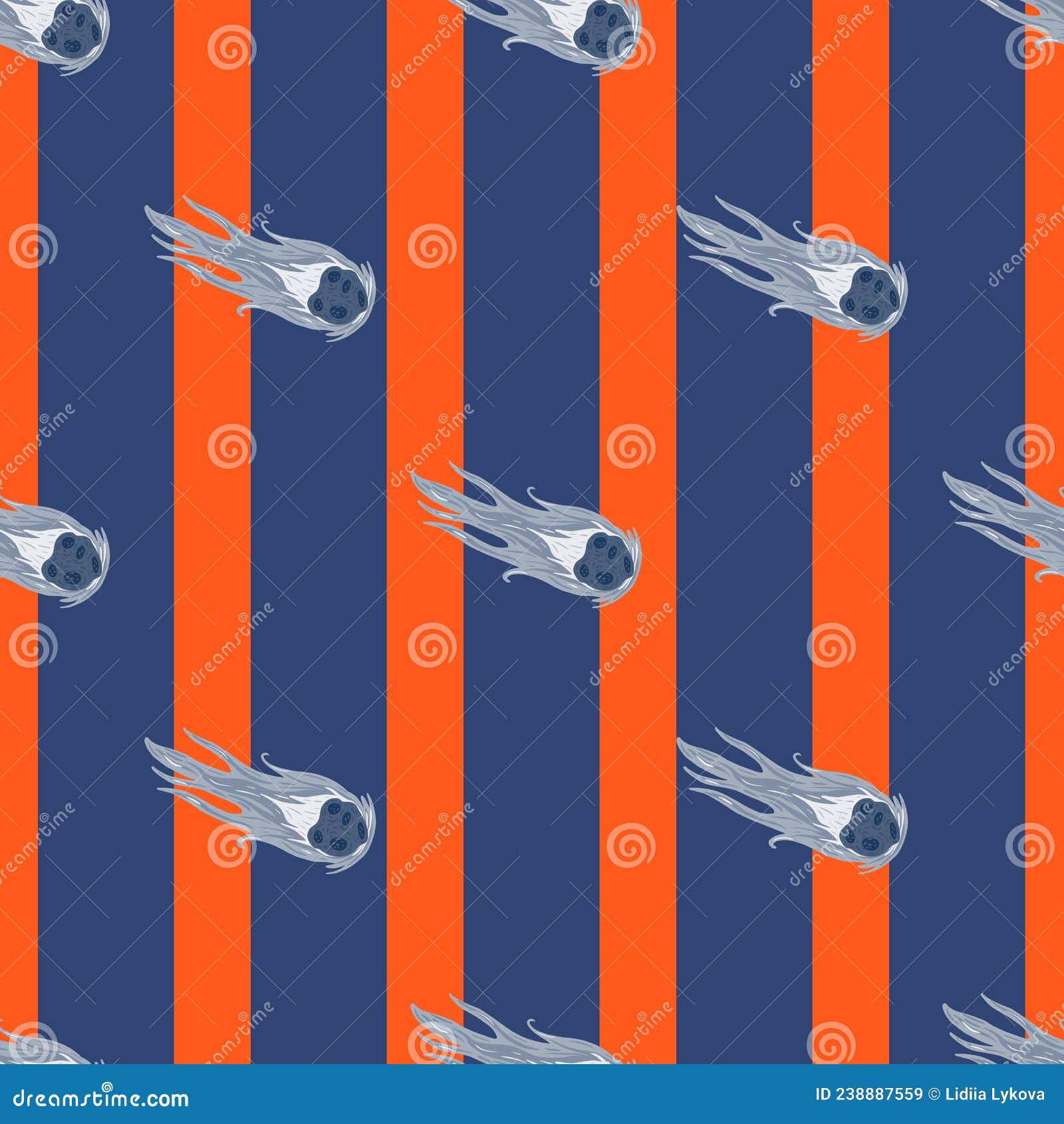 Comet Fly Seamless Pattern. Design Meteorite Rain Stock Vector ...