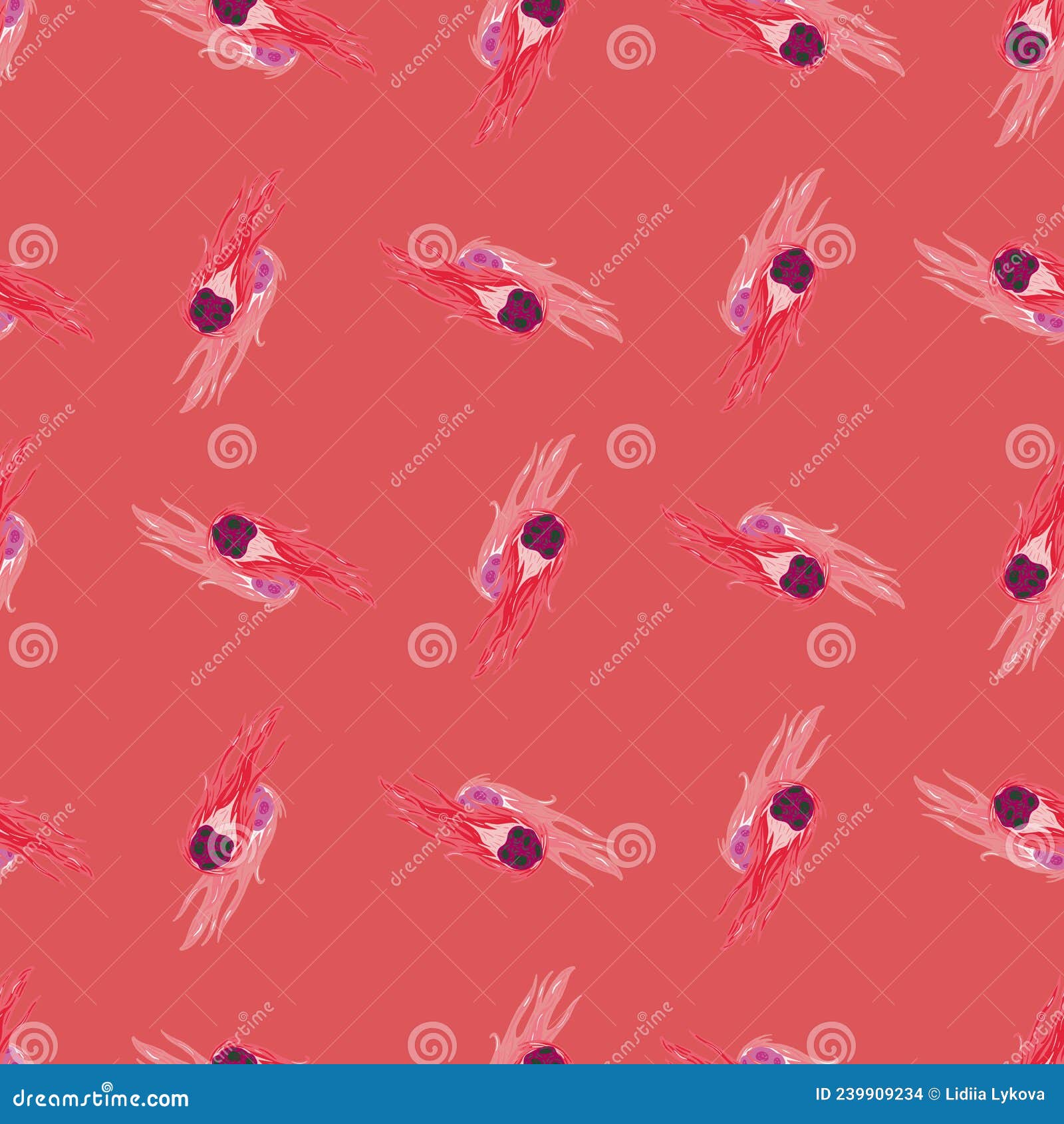 Comet Fly Seamless Pattern. Design Meteorite Rain Stock Vector ...