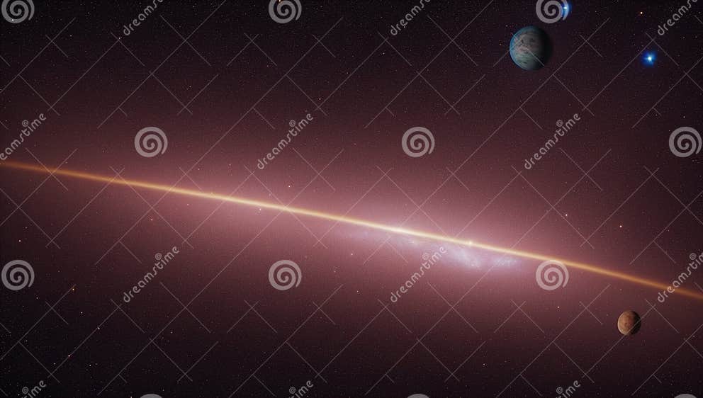 A Comet is Flying Past a Planet Stock Illustration - Illustration of ...