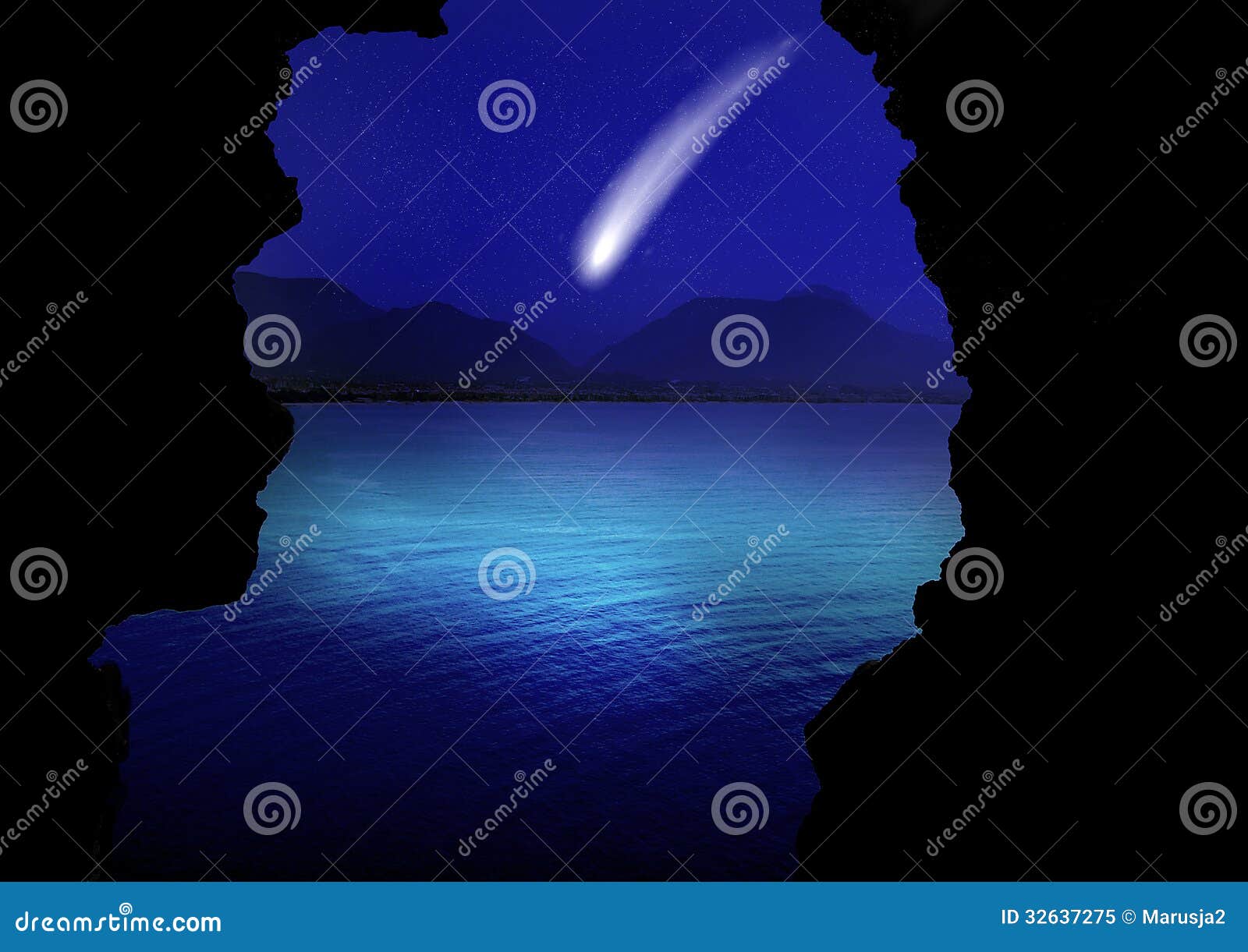 Comet Flying through Space Close To the Earth Stock Image - Image of ...