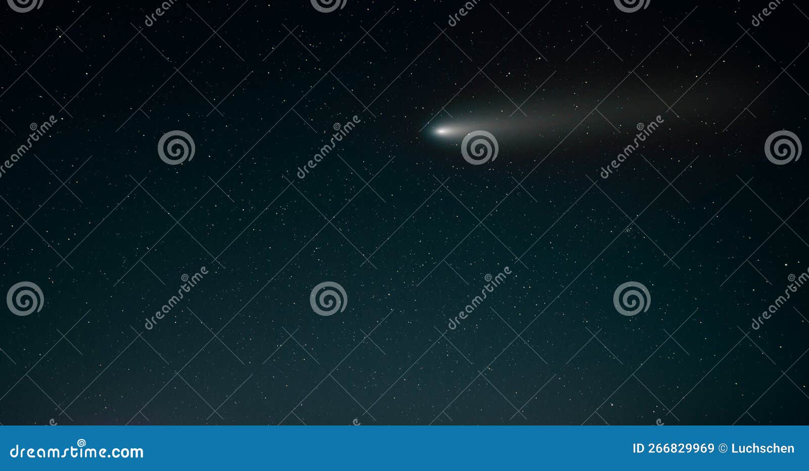 Comet Flying through the Starry Night Sky Stock Image - Image of space ...
