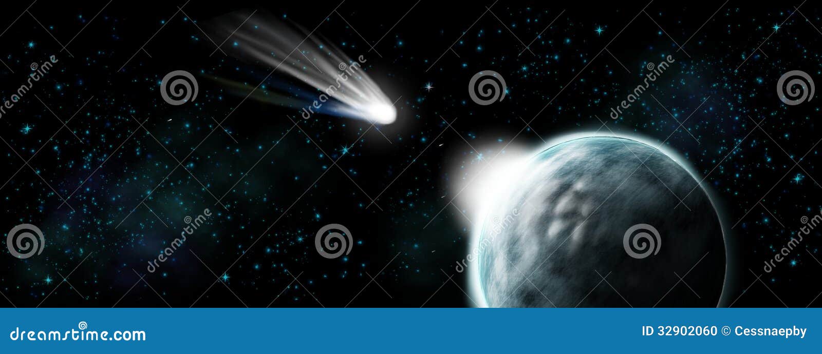Comet Hit On Earth - Apocalypse And End Of Time Stock Illustration ...