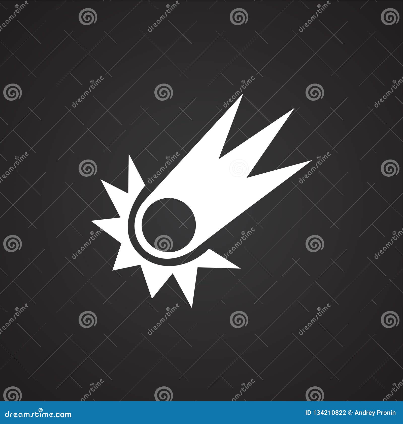 Comet Icon on Black Background for Graphic and Web Design, Modern ...