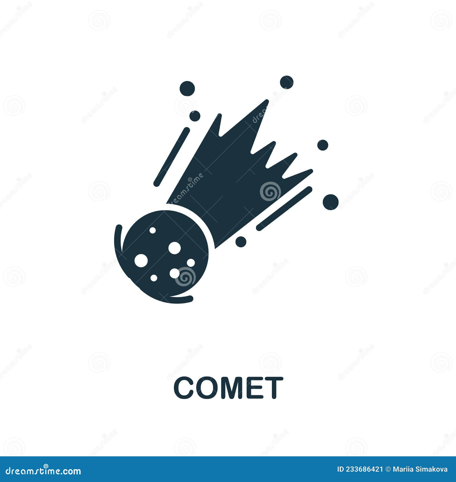 Comet Icon. Monochrome Sign from Space Collection. Creative Comet Icon ...