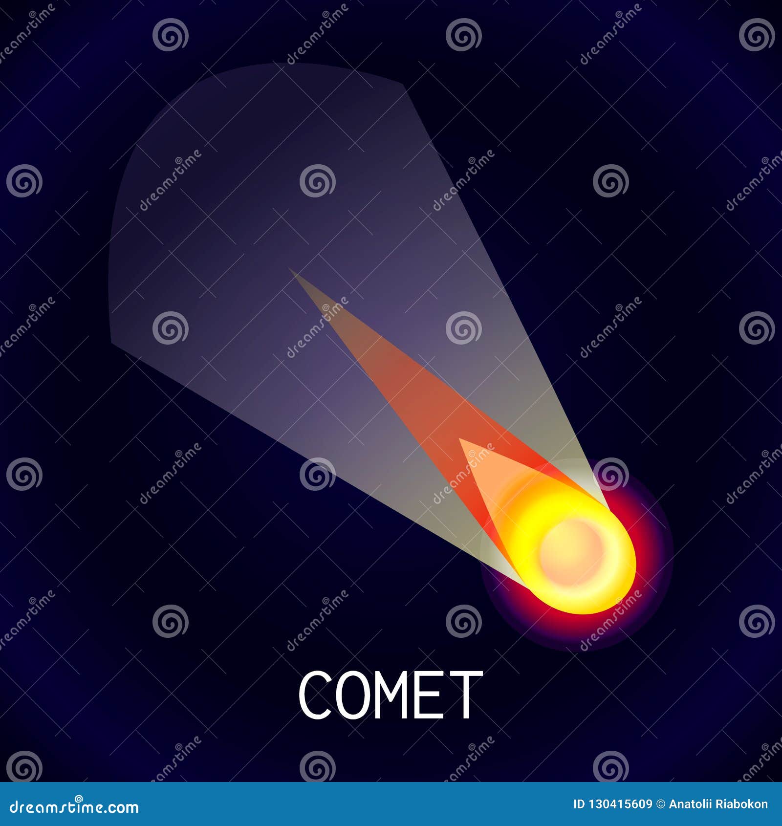 Comet icon, cartoon style stock vector. Illustration of cosmos - 130415609