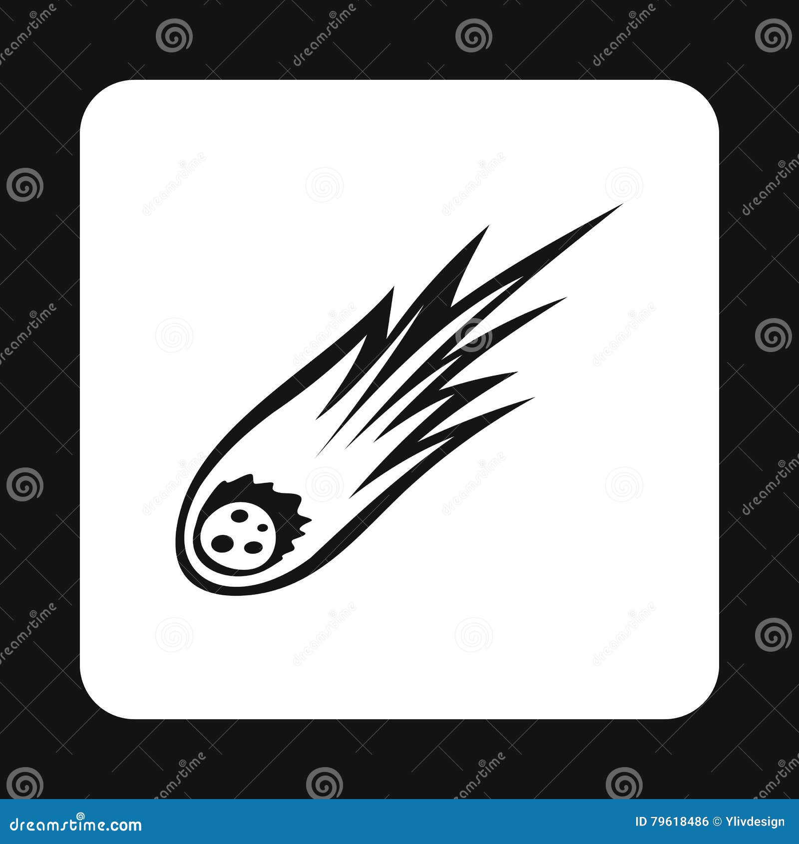 Comet icon, simple style stock vector. Illustration of falling - 79618486