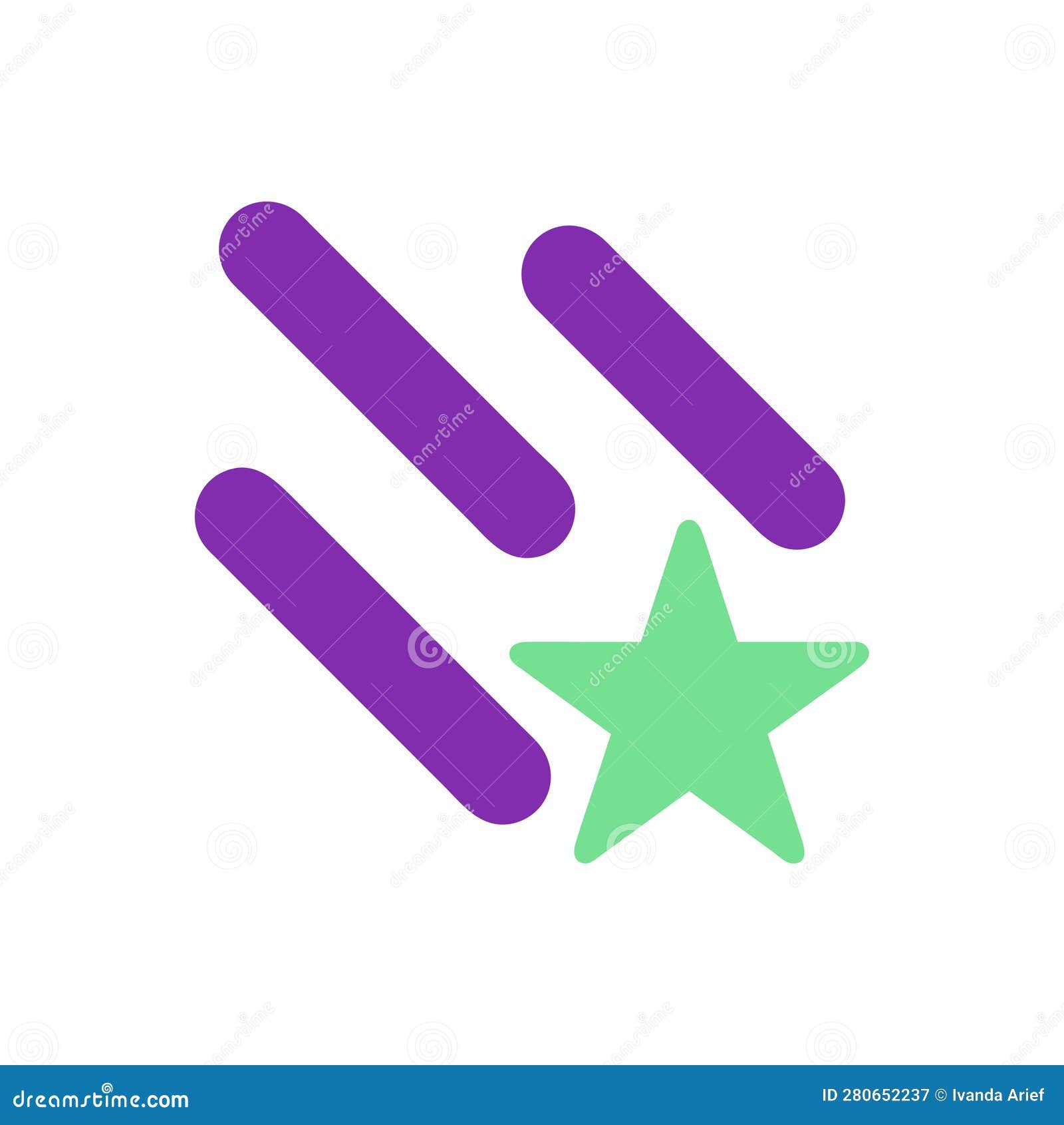 Comet Icon Solid Purple Green Colour Universe Symbol Perfect Stock ...