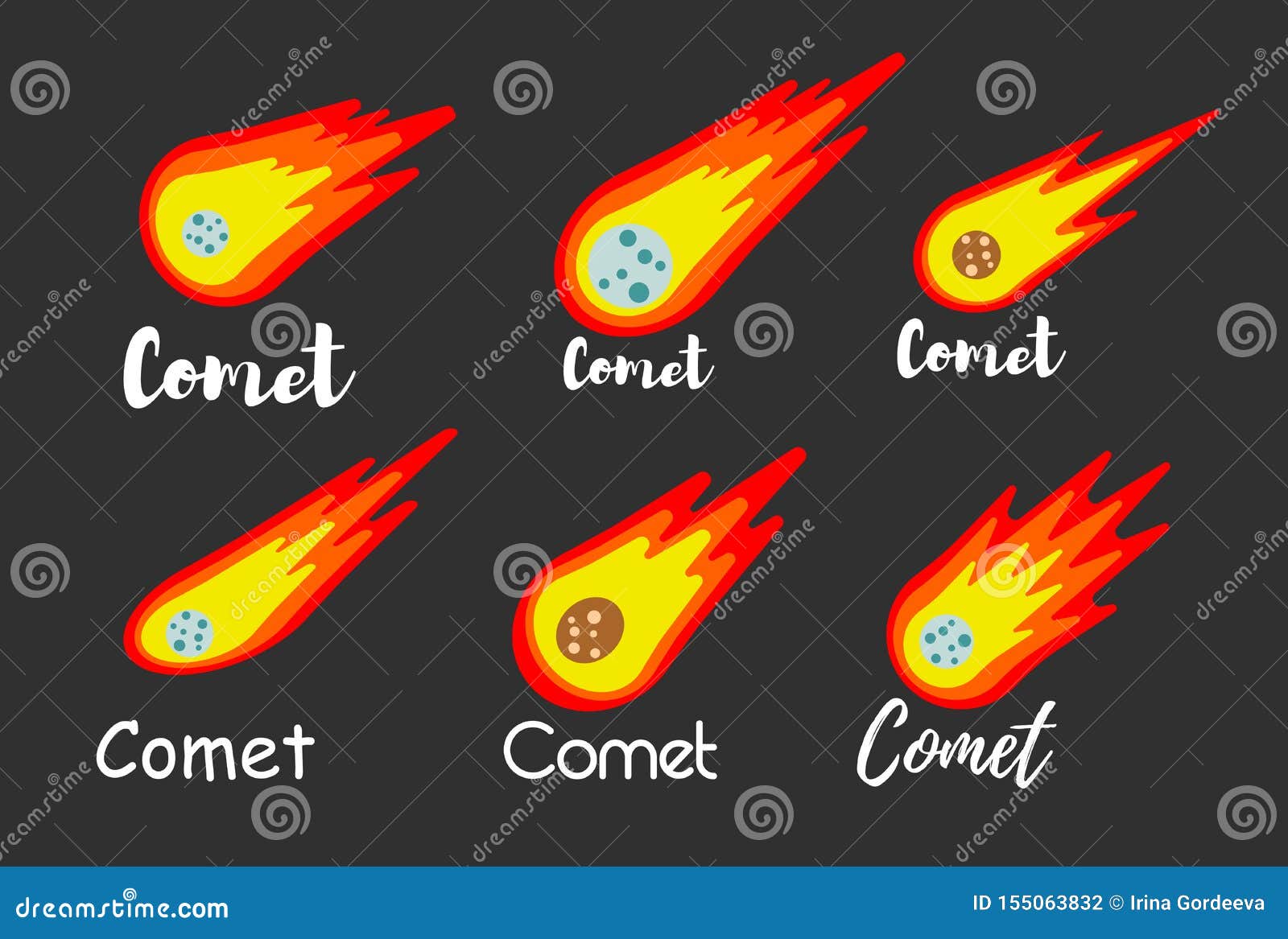 Comet icon vector stock illustration. Illustration of fire - 155063832