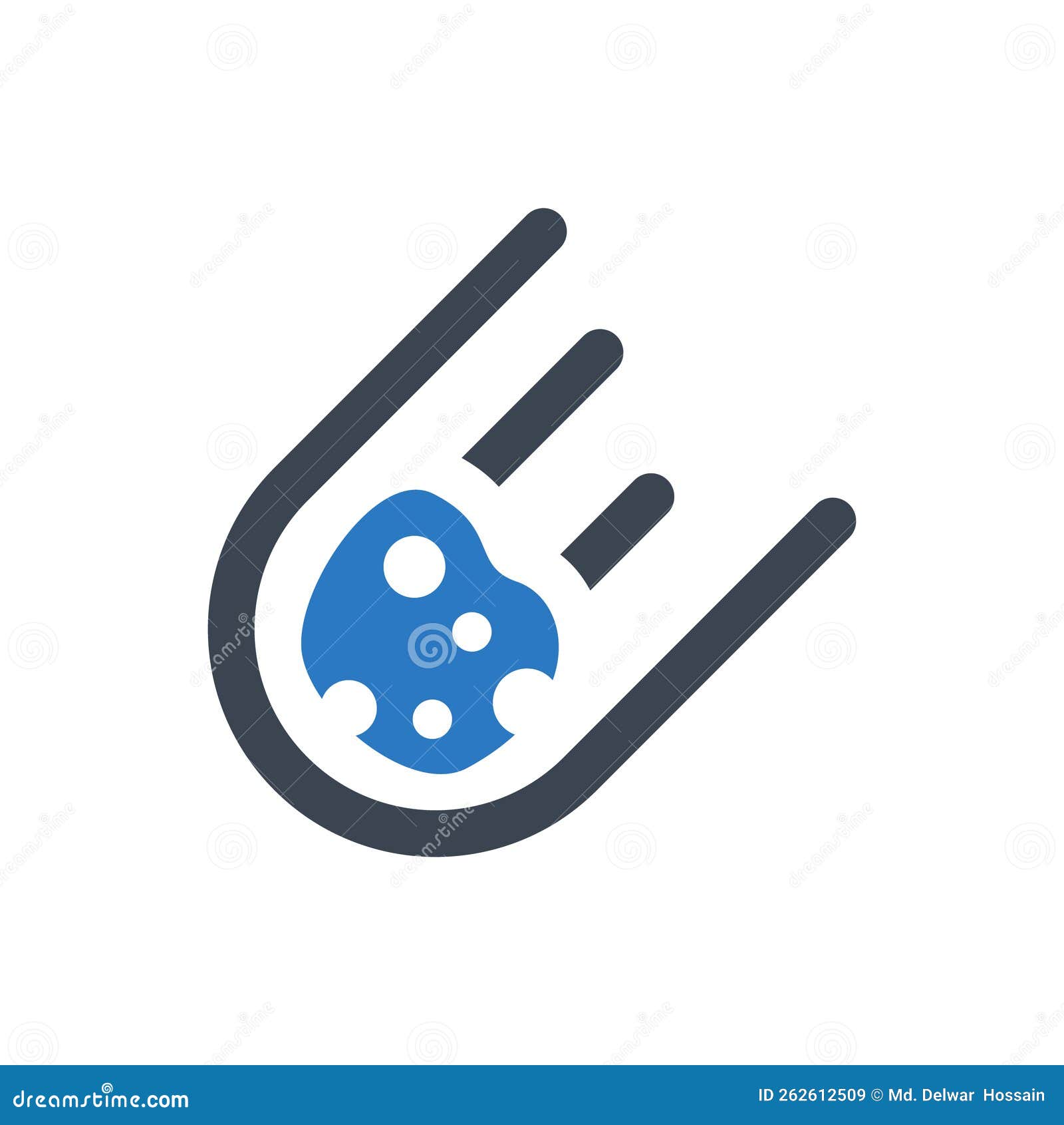Comet icon stock vector. Illustration of asteroid, meteor - 262612509