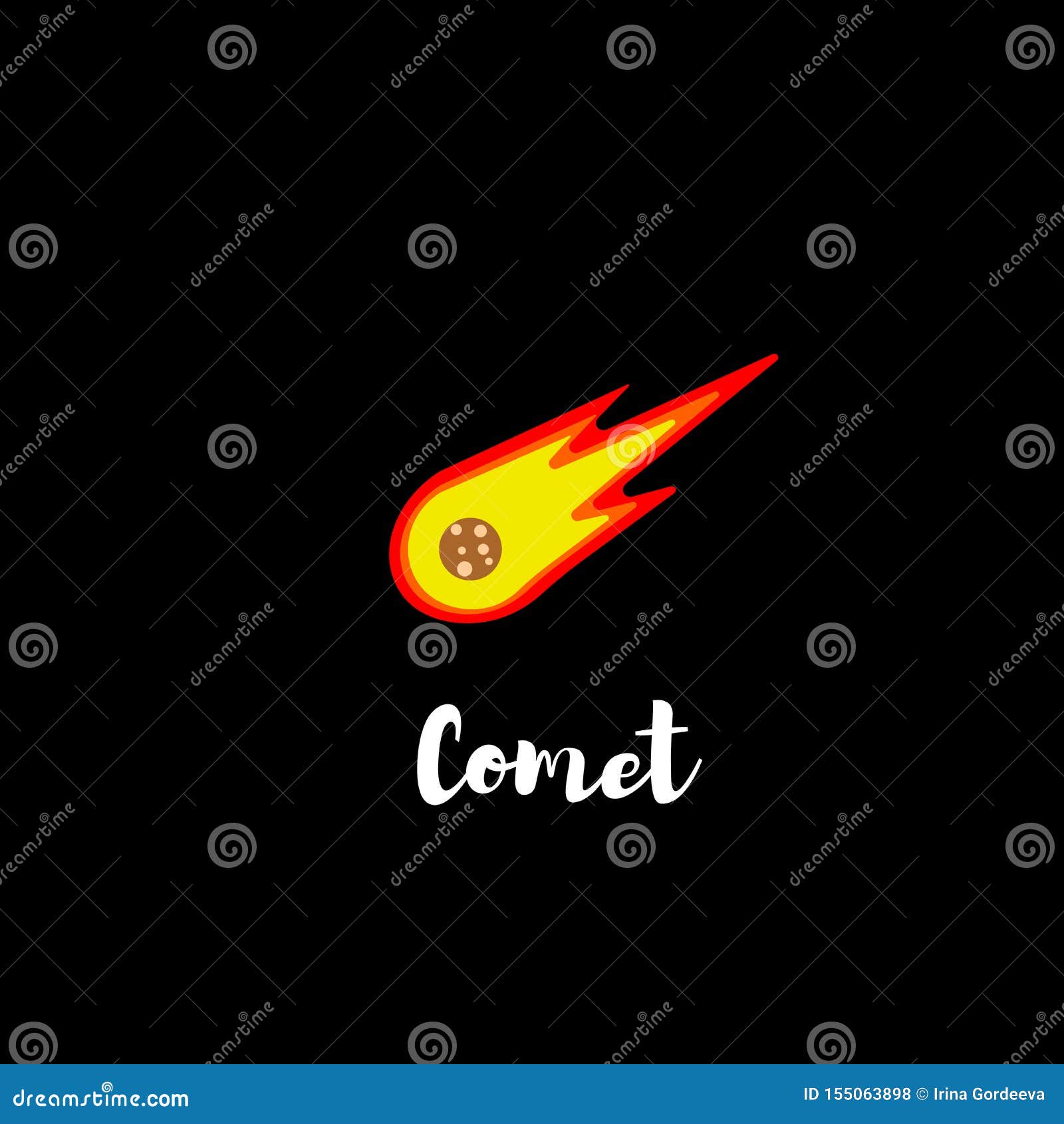 Comet icon vector stock illustration. Illustration of flat - 155063898