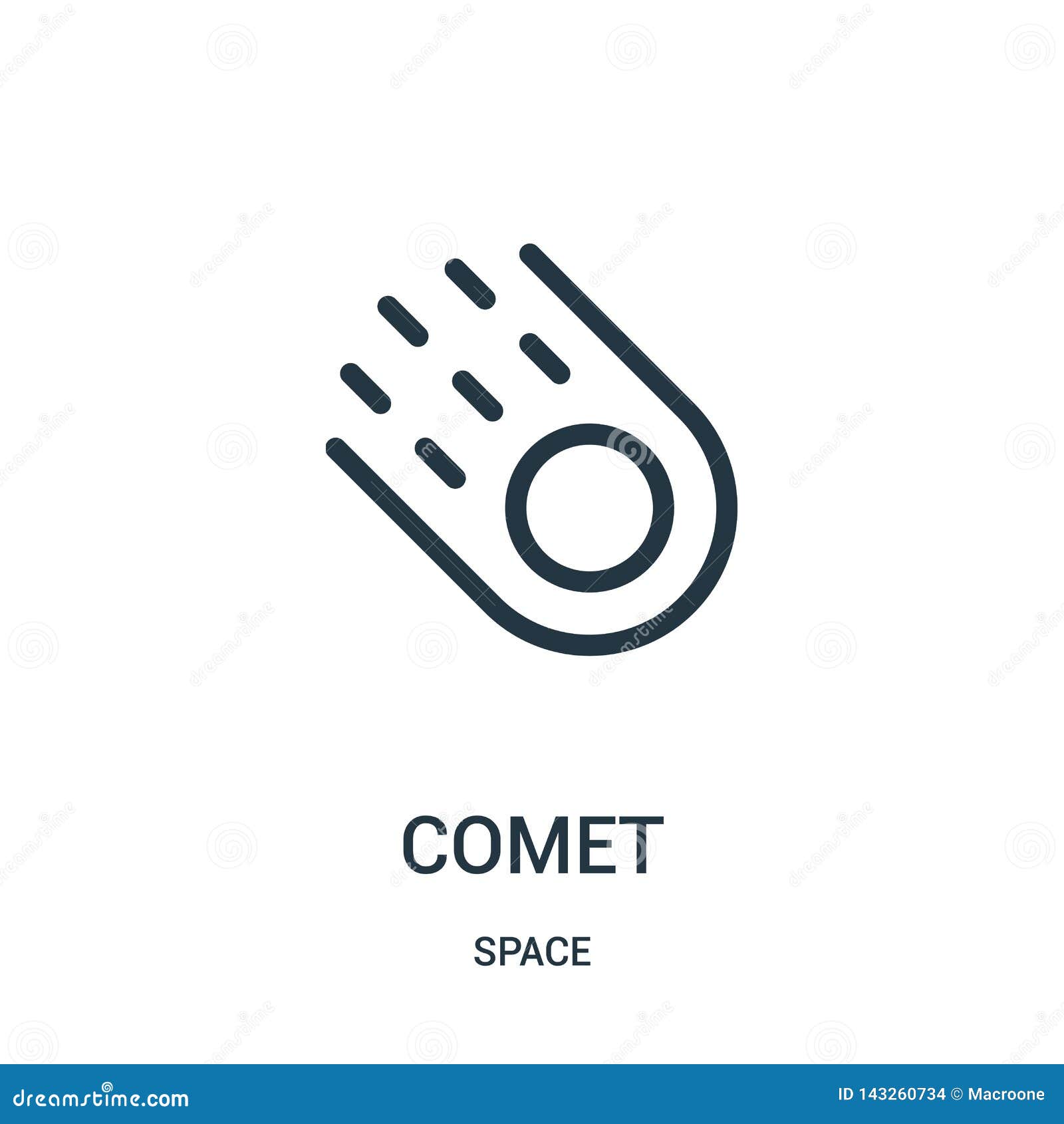 Comet Icon Vector from Space Collection. Thin Line Comet Outline Icon ...