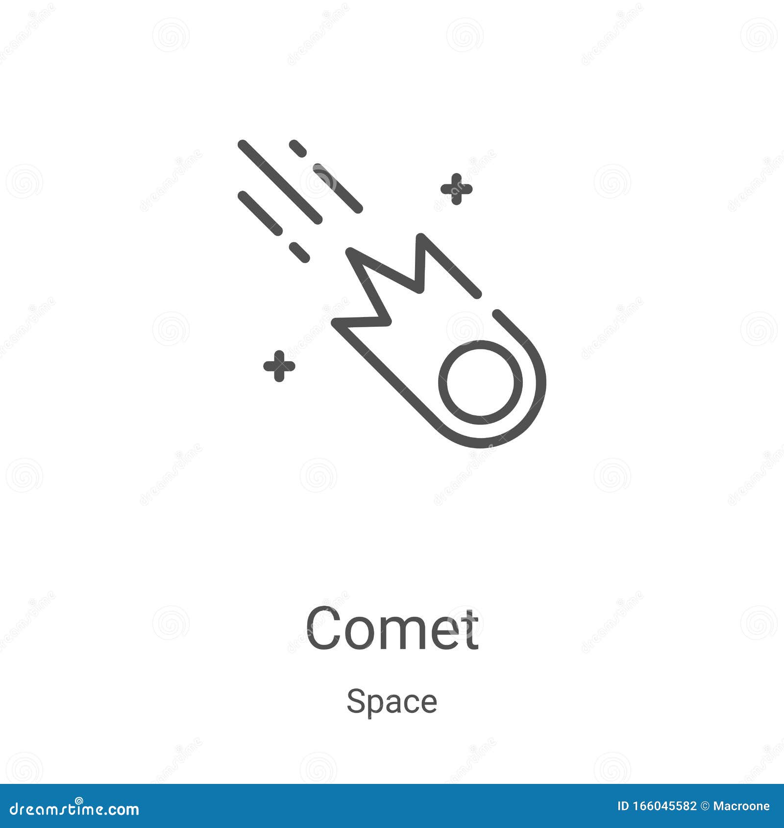 Comet Icon Vector from Space Collection. Thin Line Comet Outline Icon ...