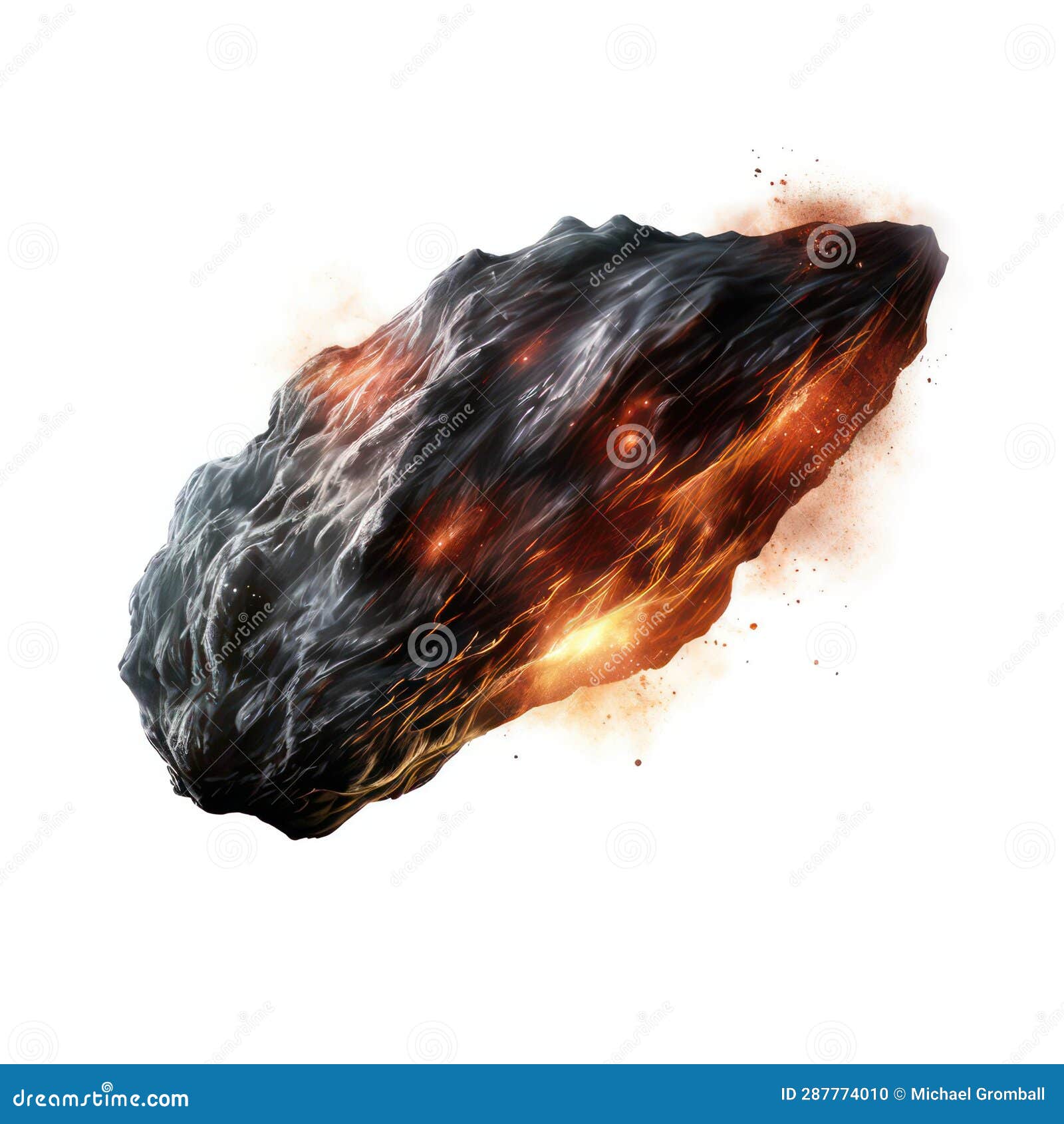 Comet Isolated on White Created with Generative AI. Very Big Rock on ...