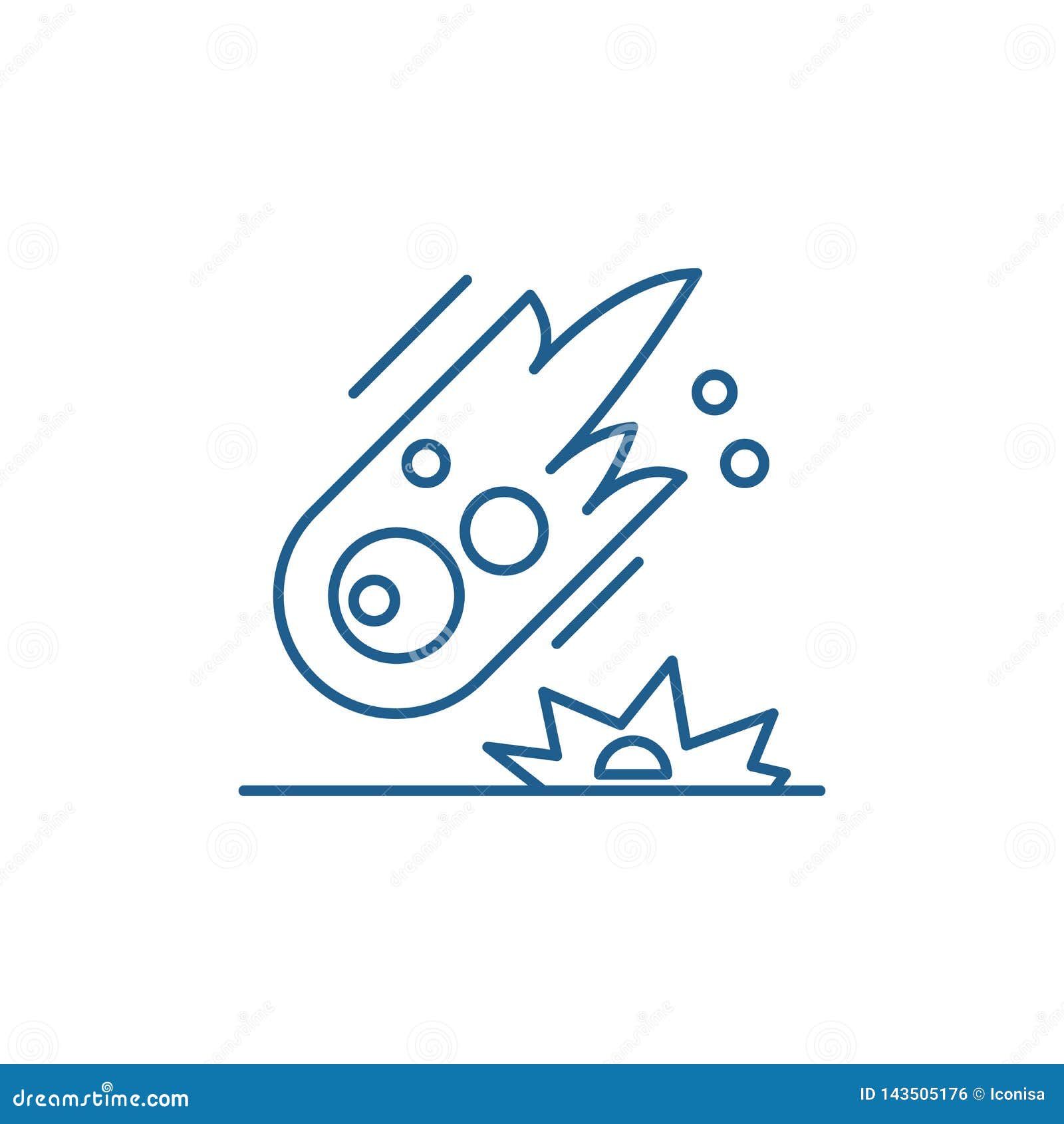 Comet Line Icon Concept. Comet Flat Vector Symbol, Sign, Outline ...