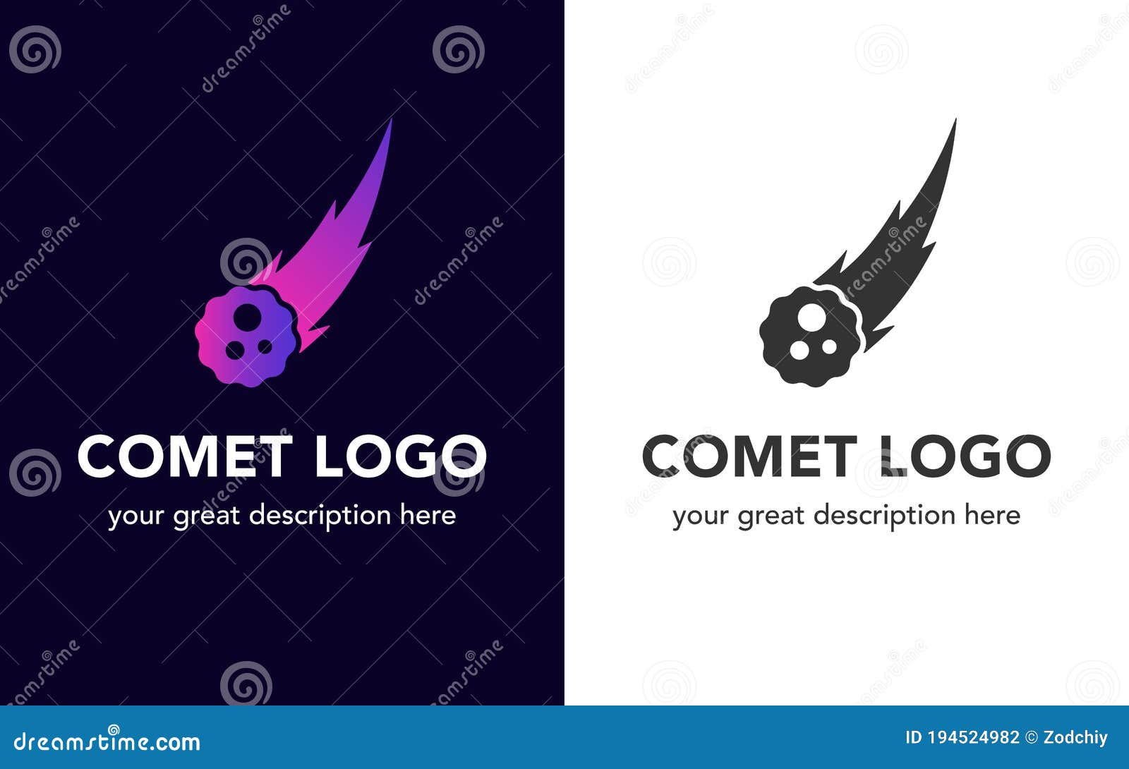 Comet-logo copy stock vector. Illustration of asteroid - 194524982
