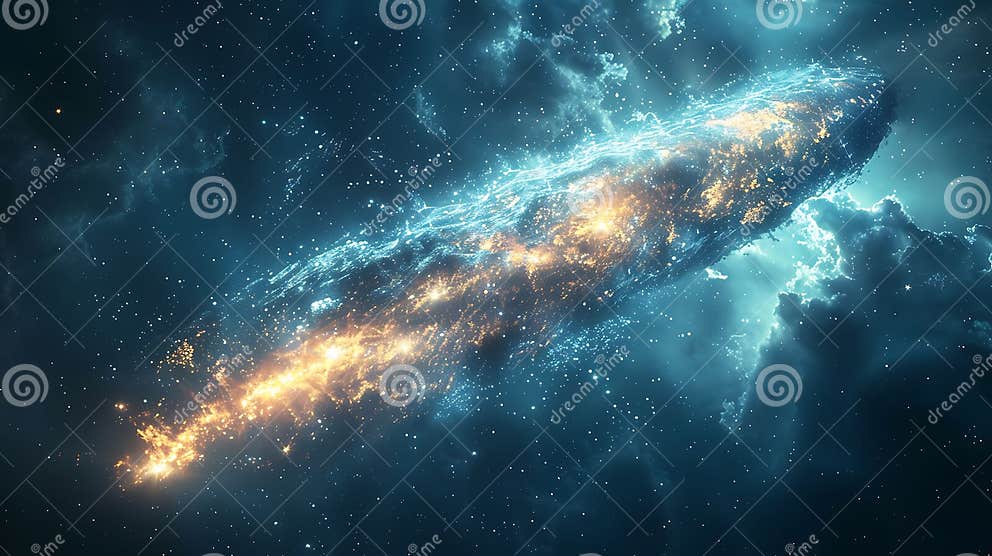 A comet with a long stock illustration. Illustration of meteor - 333919836