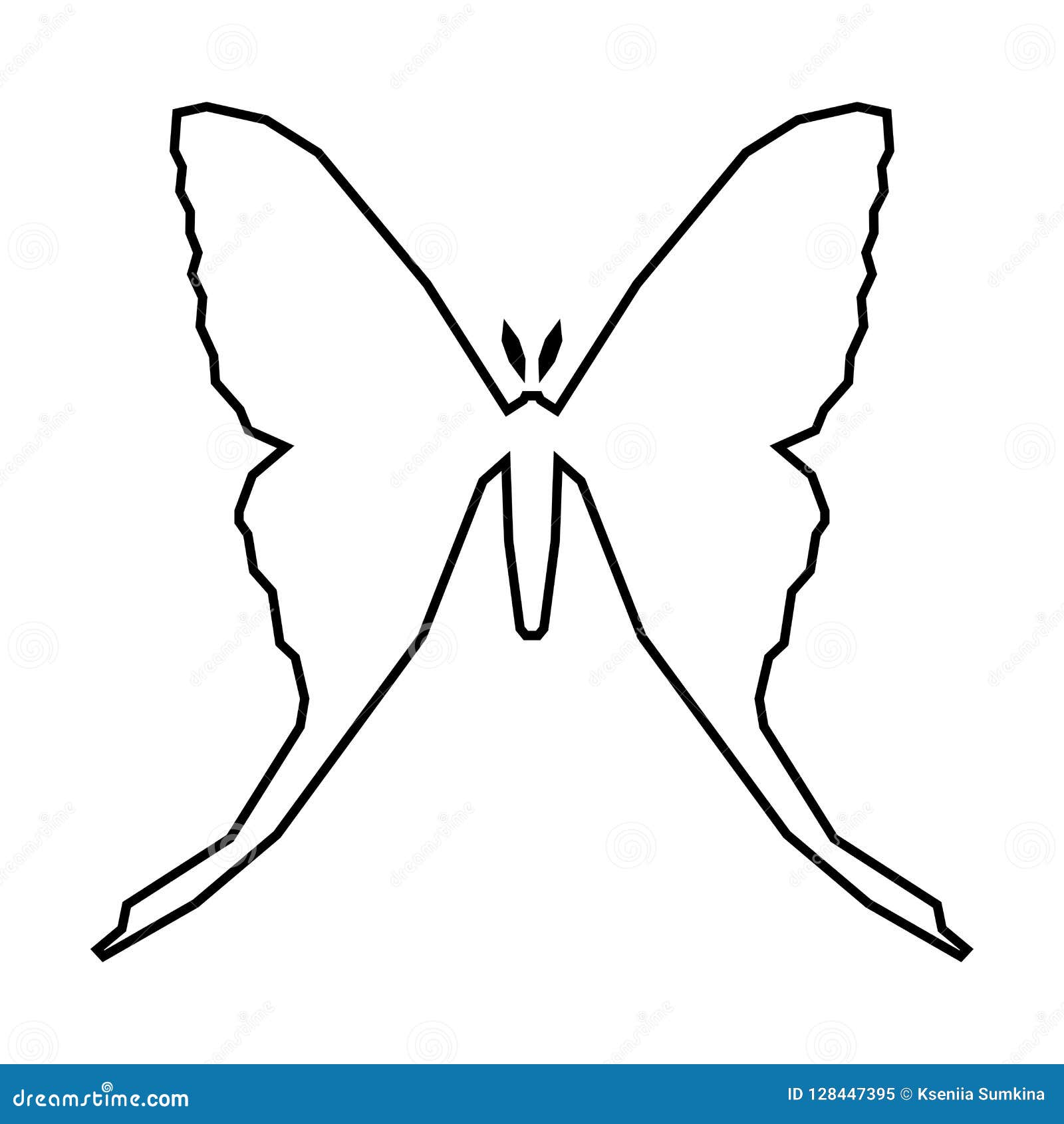 Comet Moth Vector Stylized Illustration Isolated On White. Male ...